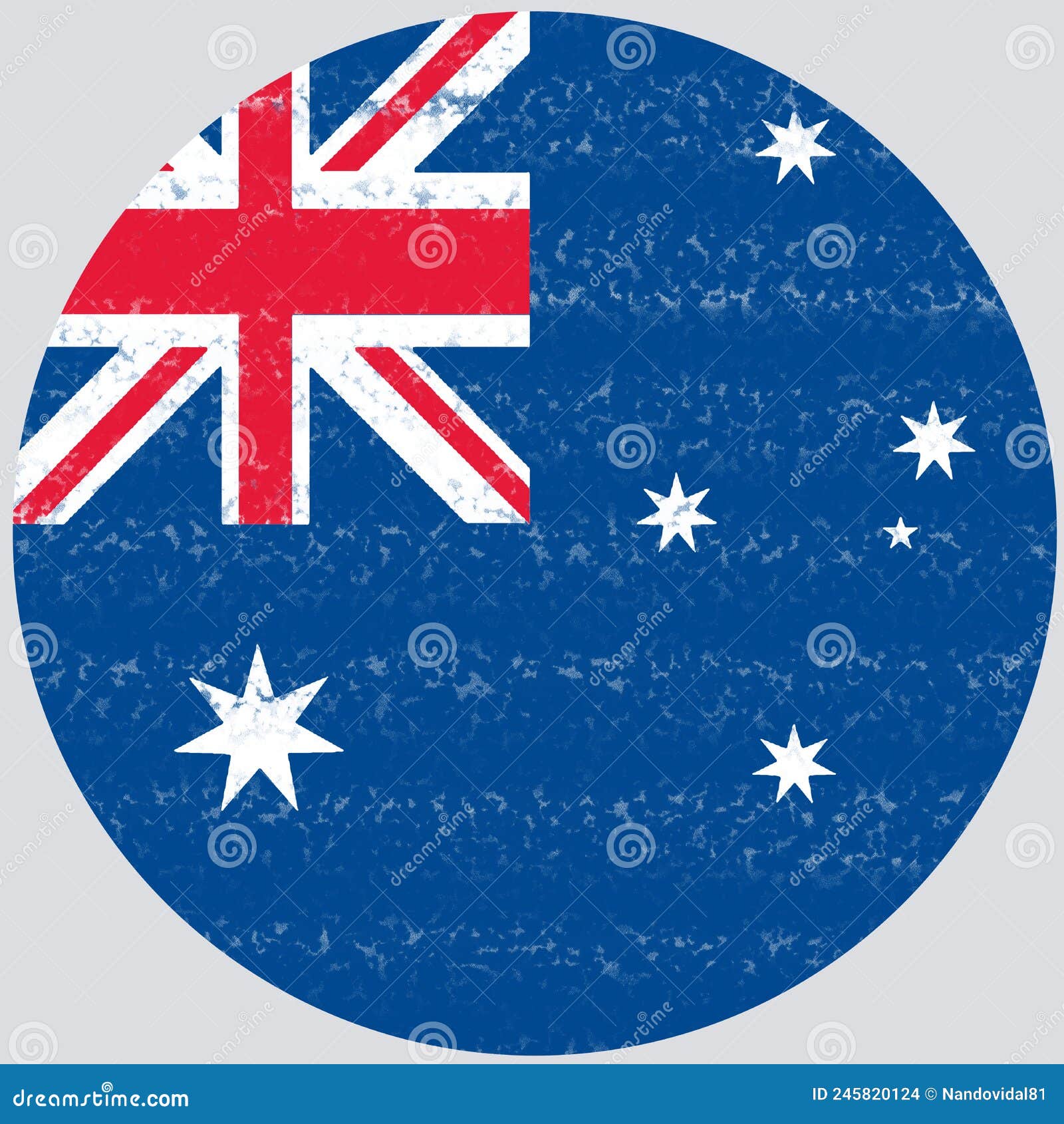 Round flag of Australia stock illustration. Illustration of circle ...
