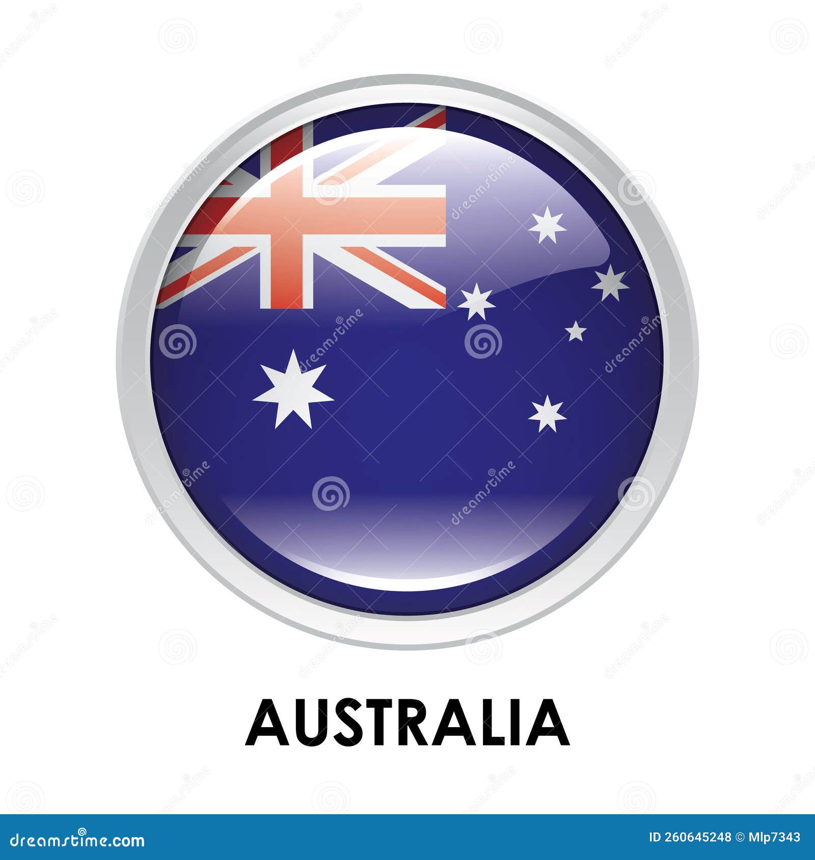Round flag of Australia stock illustration. Illustration of round ...