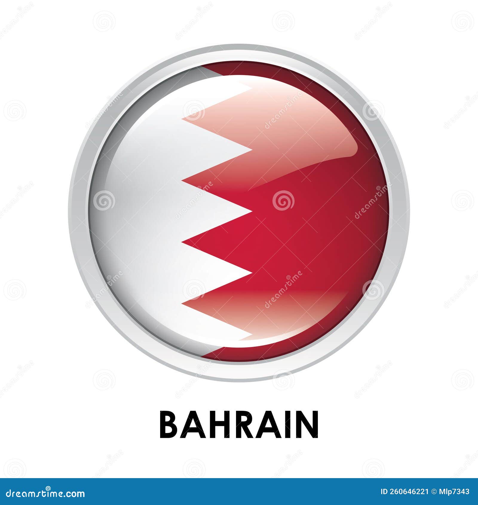 Round flag of Bahrain stock illustration. Illustration of element ...