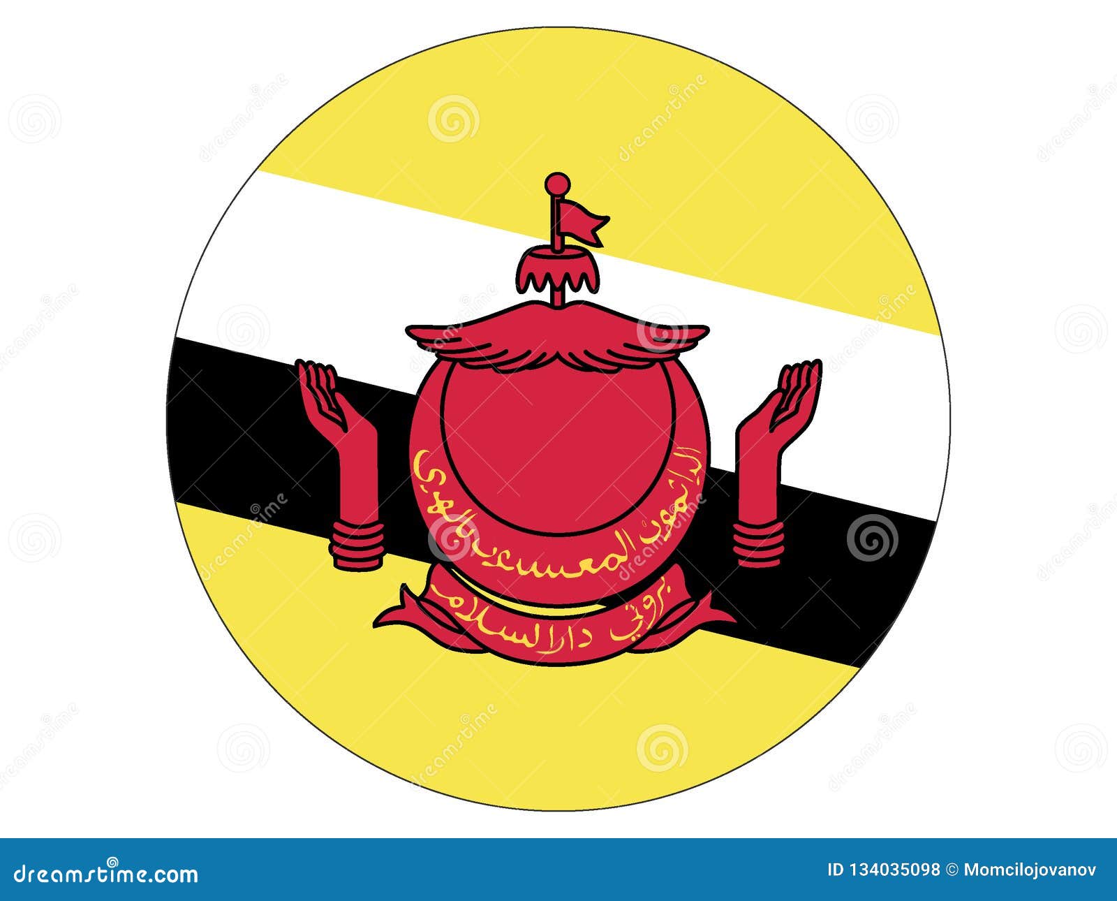 Round Flag of Brunei stock vector. Illustration of canadas - 134035098
