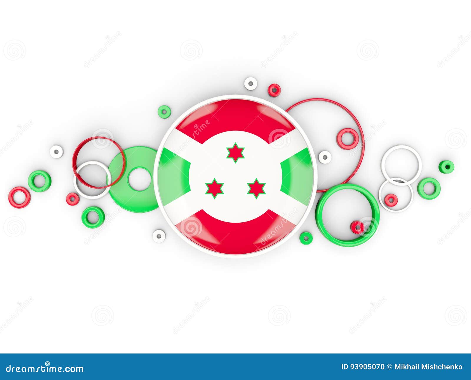 Round Flag of Burundi with Circles Pattern Stock Illustration ...