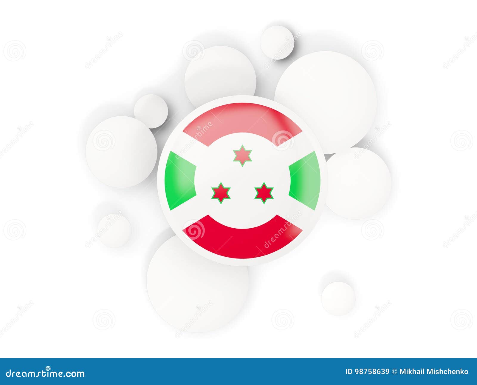 Round Flag of Burundi with Circles Pattern Stock Illustration ...
