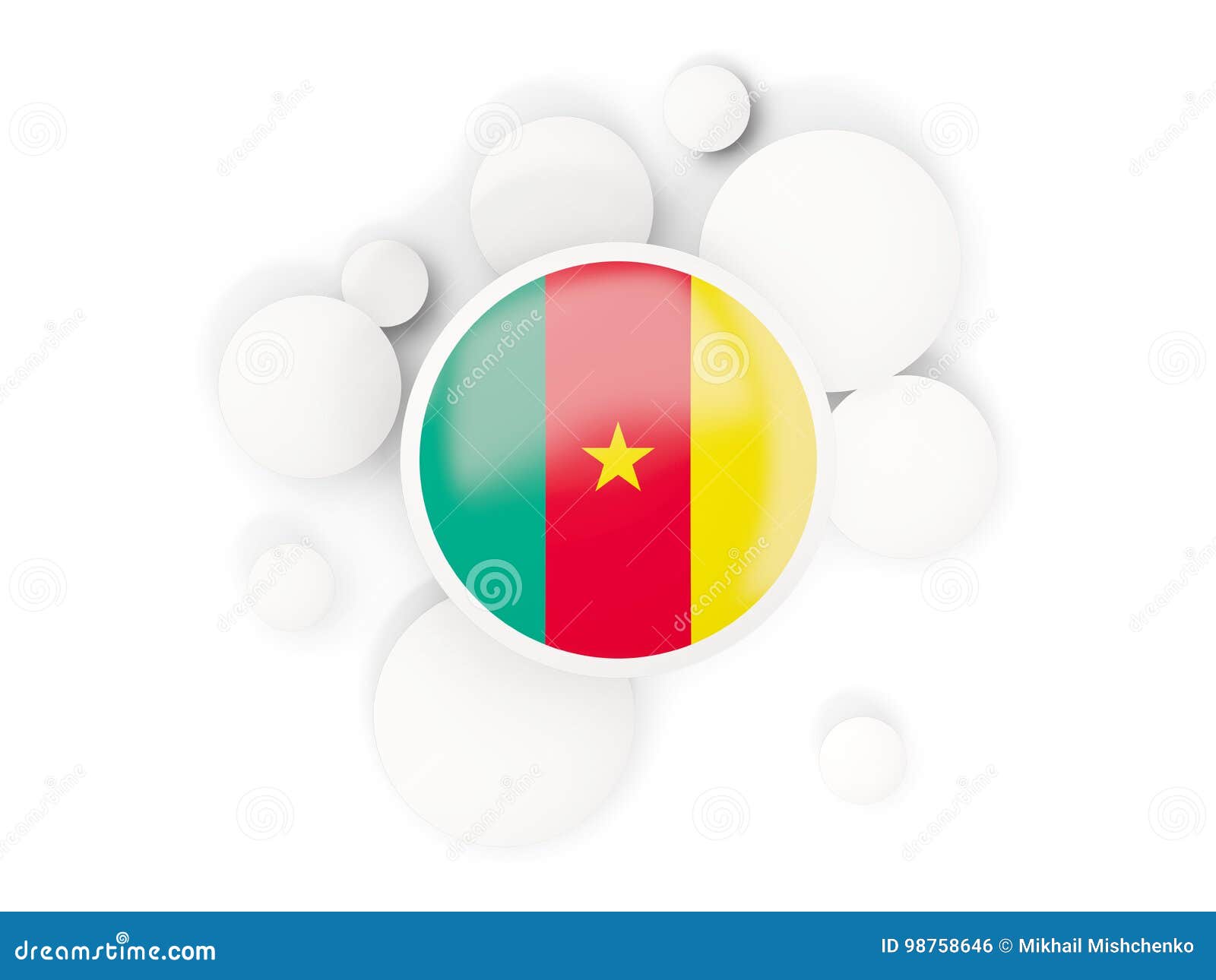 Round Flag of Cameroon with Circles Pattern Stock Illustration ...