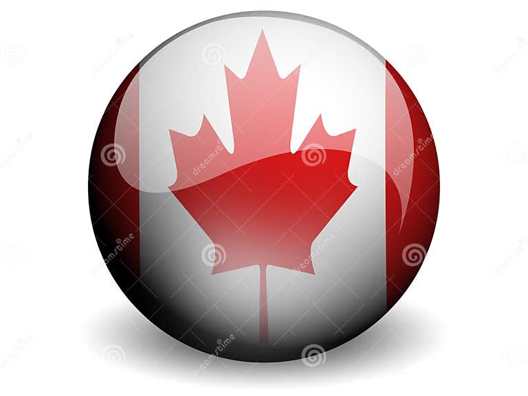 Round Flag of Canada stock illustration. Illustration of flag - 4620172