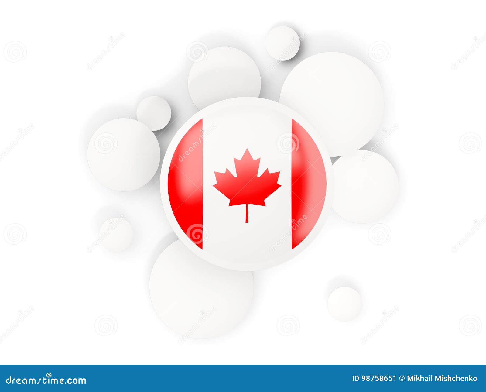 Round Flag of Canada with Circles Pattern Stock Illustration ...