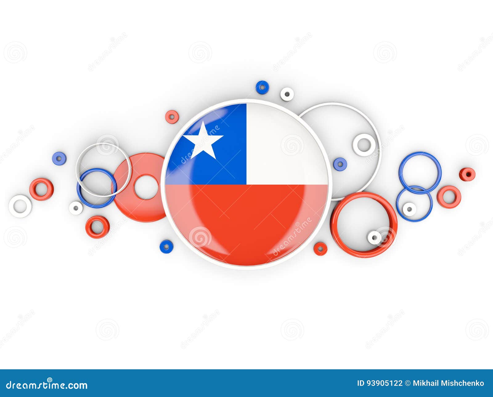 Round Flag of Chile with Circles Pattern Stock Illustration ...