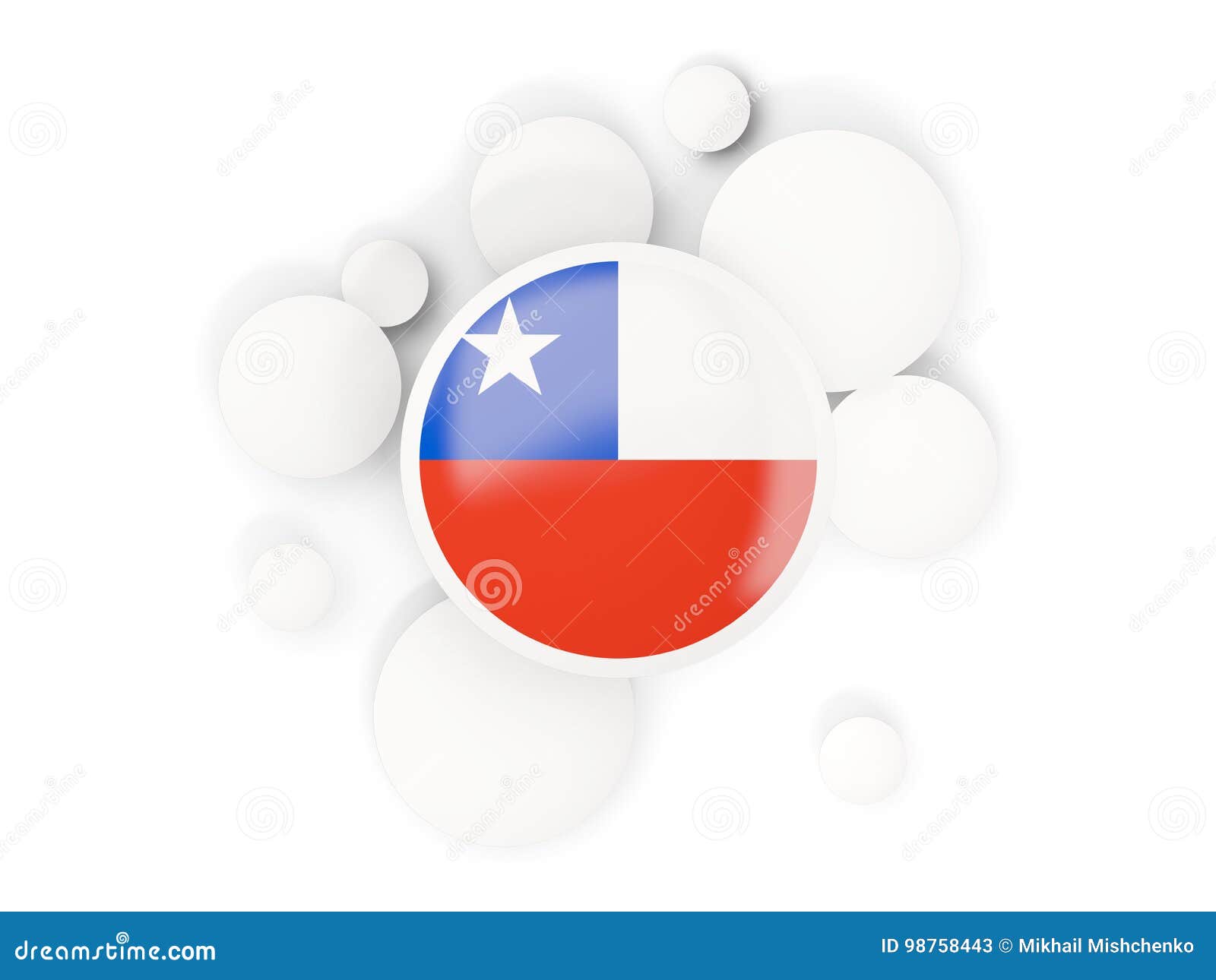 Round Flag of Chile with Circles Pattern Stock Illustration ...