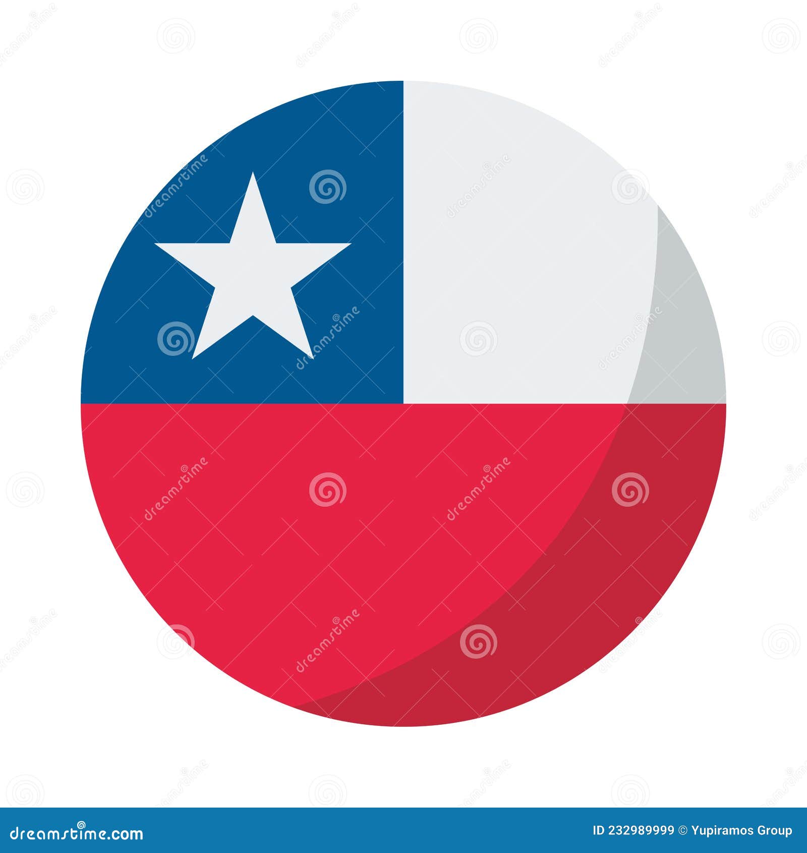 Round flag of chile stock vector. Illustration of badge - 232989999