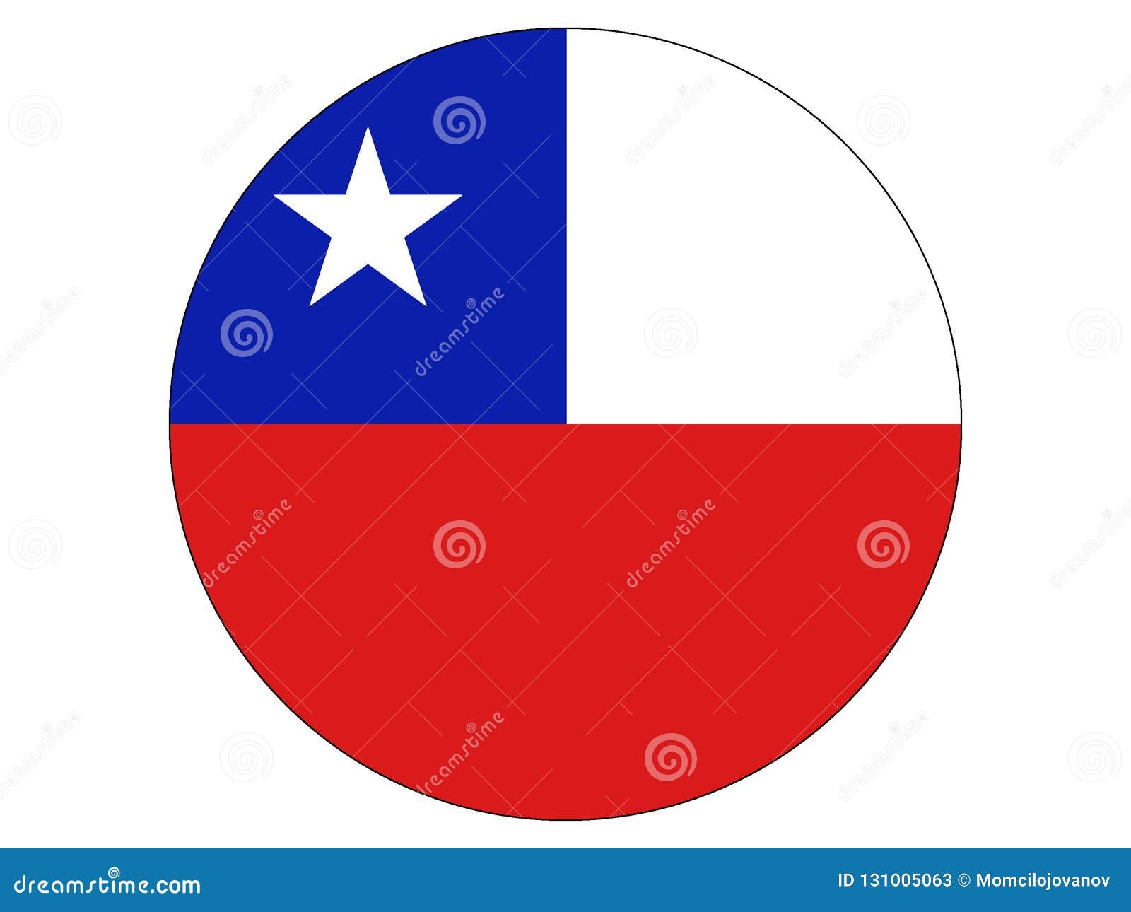Round flag of Chile stock vector. Illustration of washington - 131005063