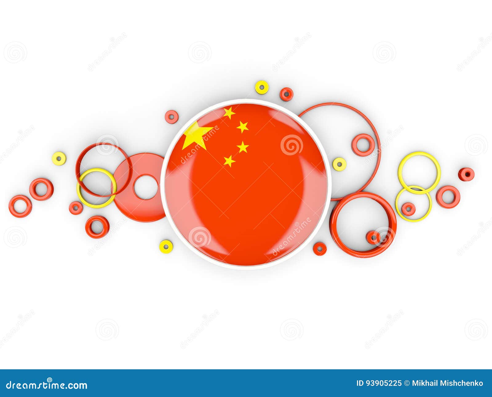 Round Flag of China with Circles Pattern Stock Illustration ...