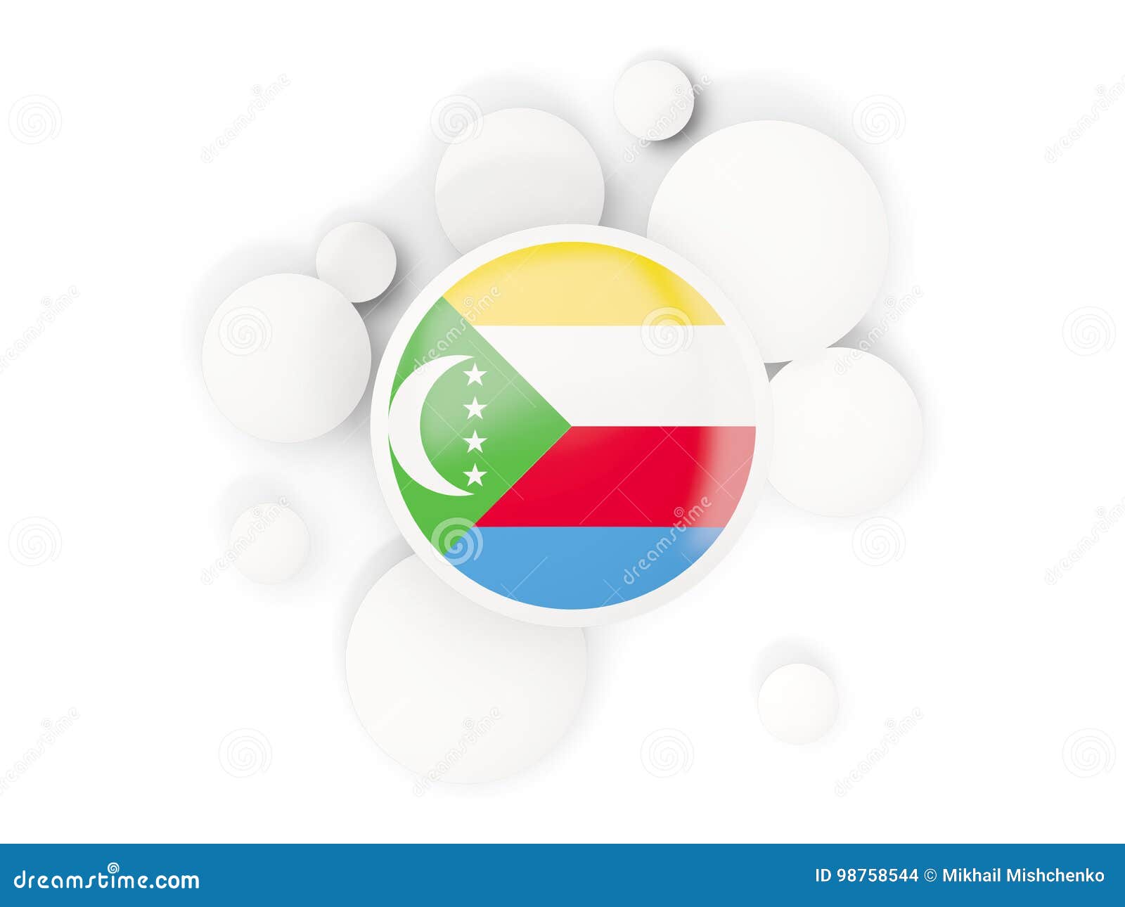 Round Flag of Comoros with Circles Pattern Stock Illustration ...