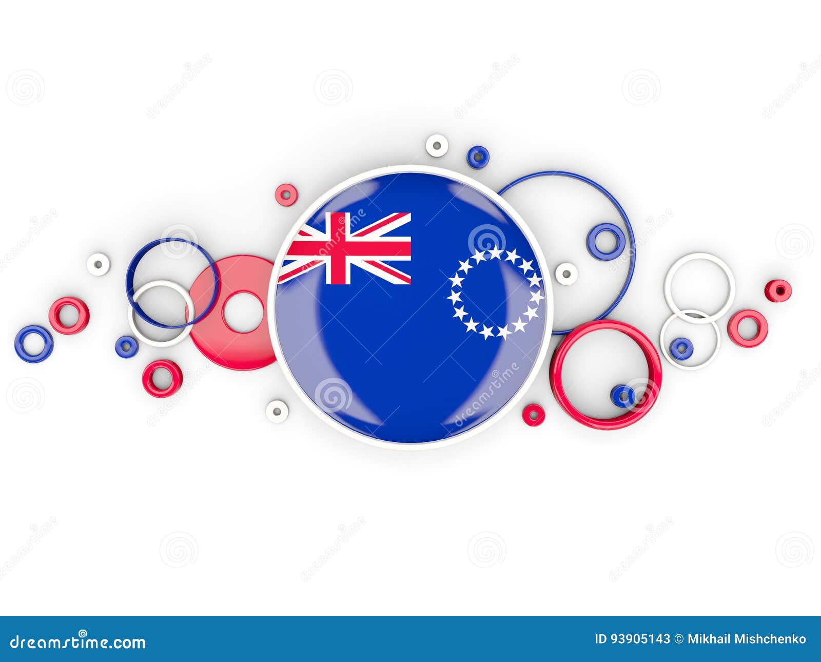 Round Flag of Cook Islands with Circles Pattern Stock Illustration ...