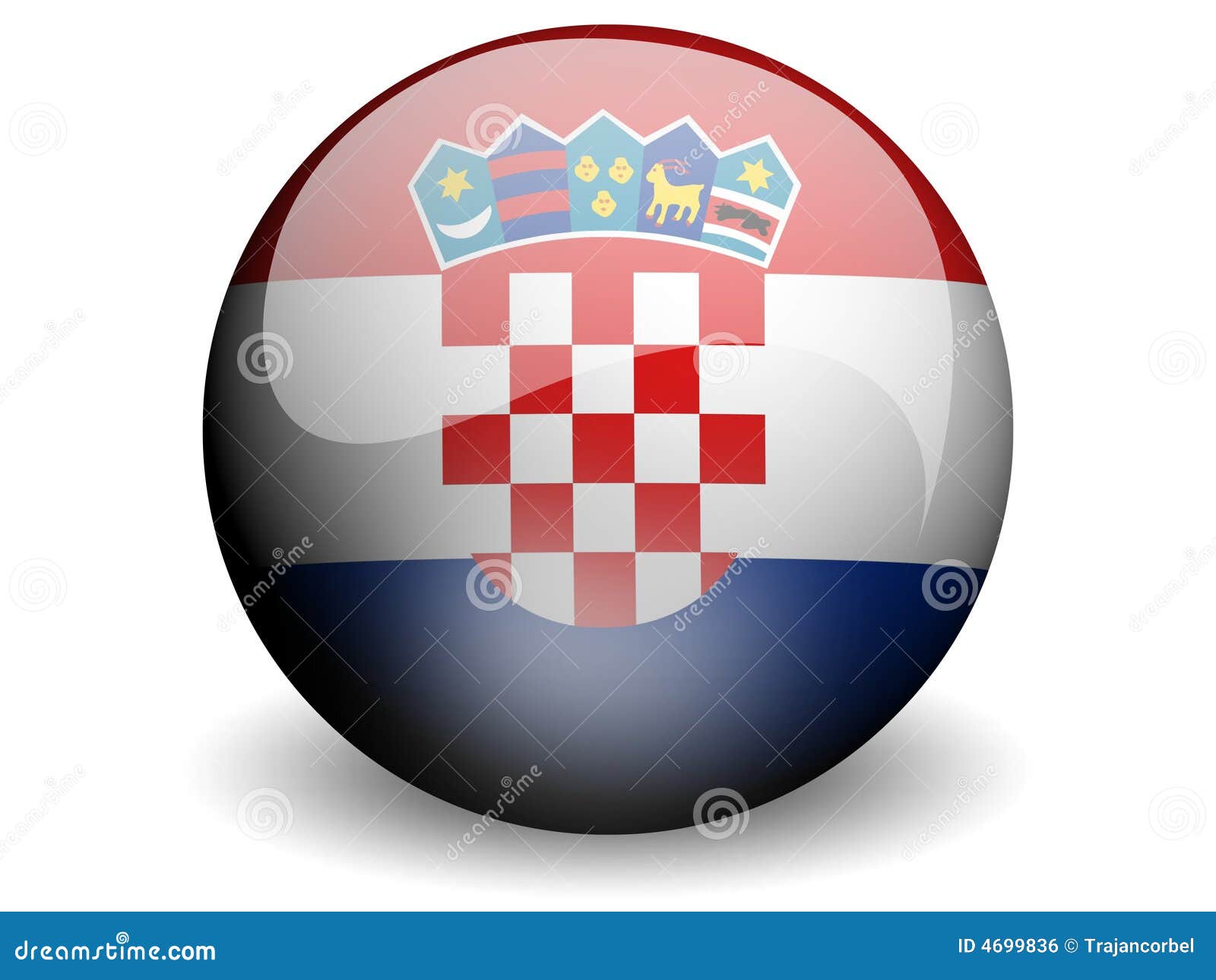 Round Flag of Croatia stock illustration. Illustration of cyan - 4699836