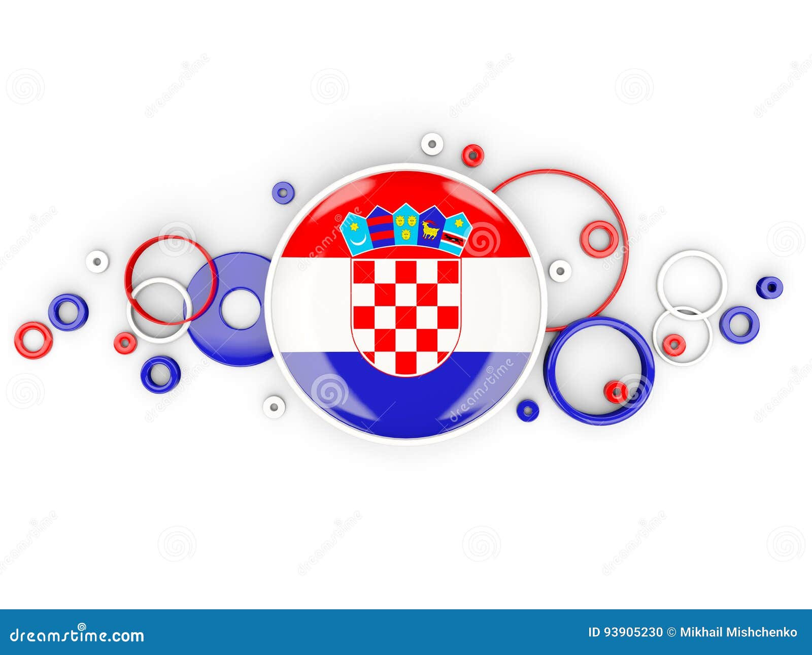 Round Flag of Croatia with Circles Pattern Stock Illustration ...