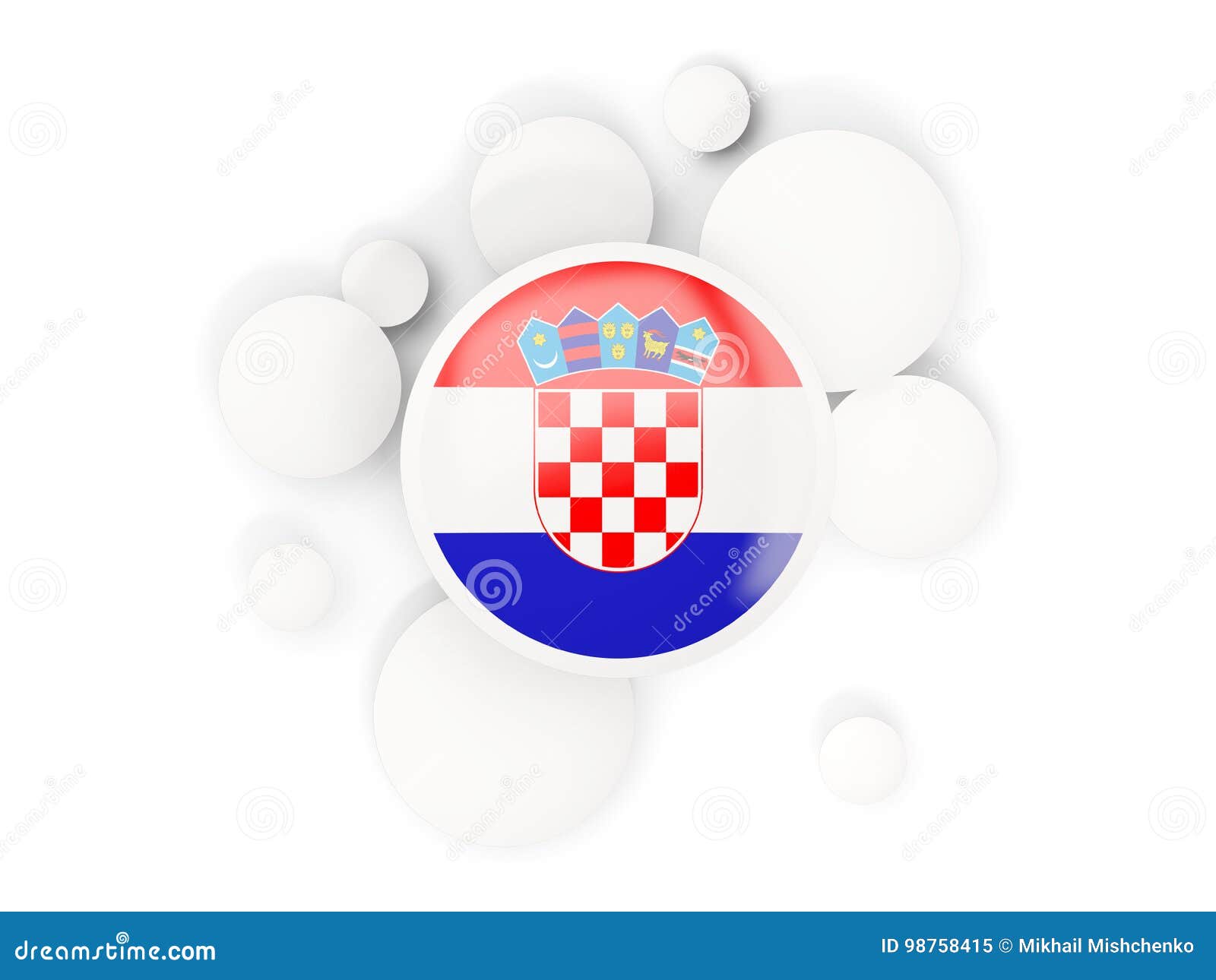 Round Flag of Croatia with Circles Pattern Stock Illustration ...