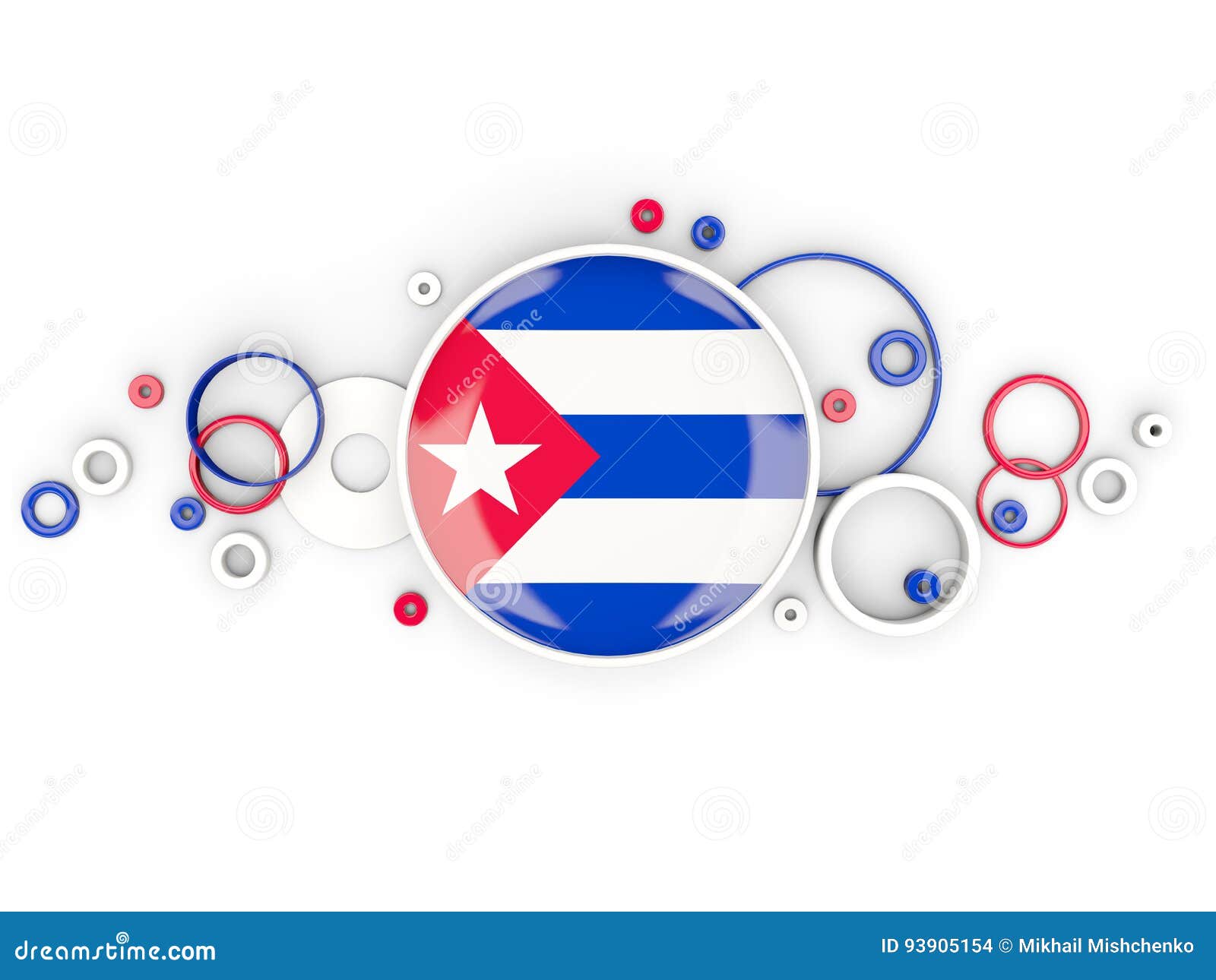Round Flag of Cuba with Circles Pattern Stock Illustration ...