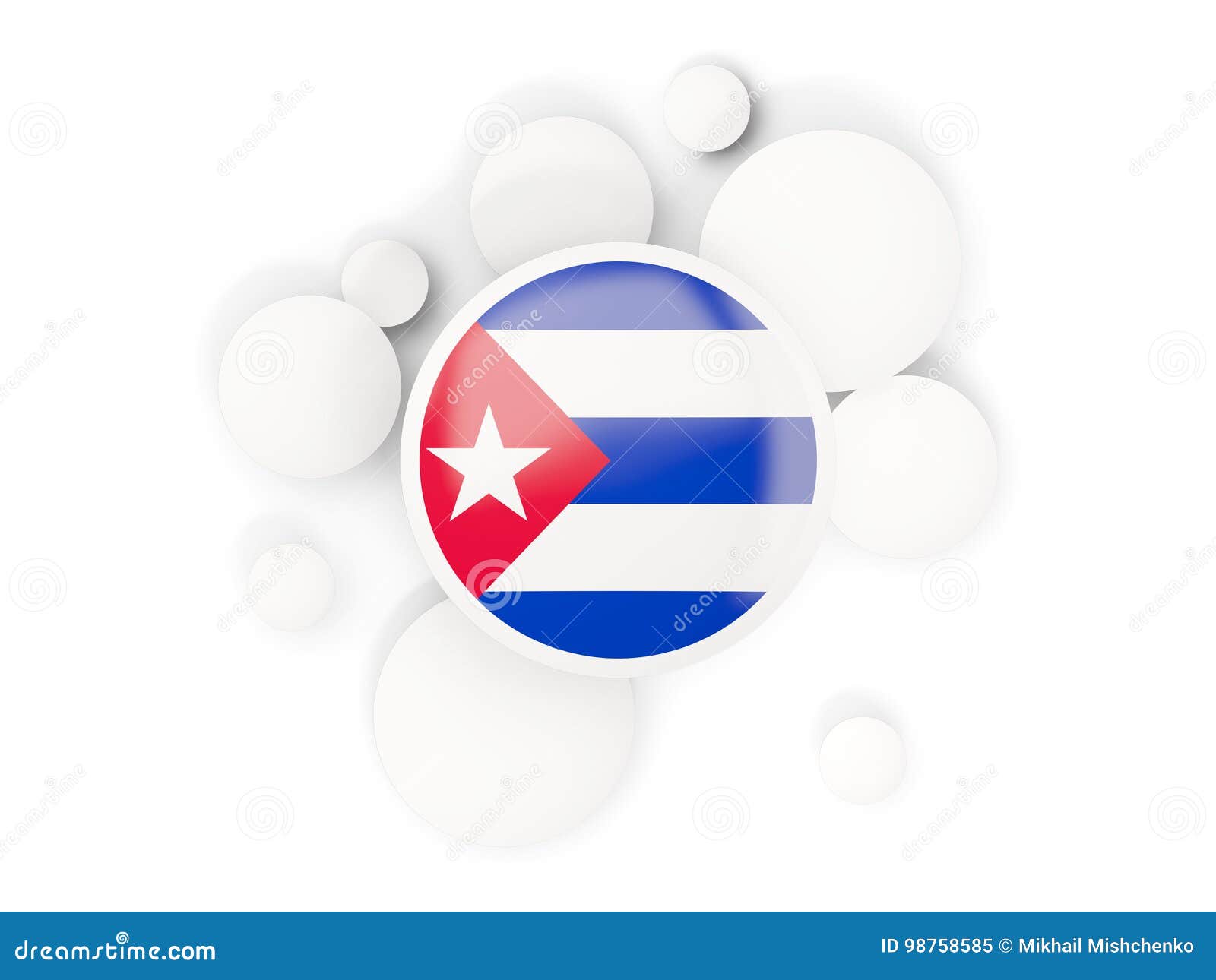 Round Flag of Cuba with Circles Pattern Stock Illustration ...