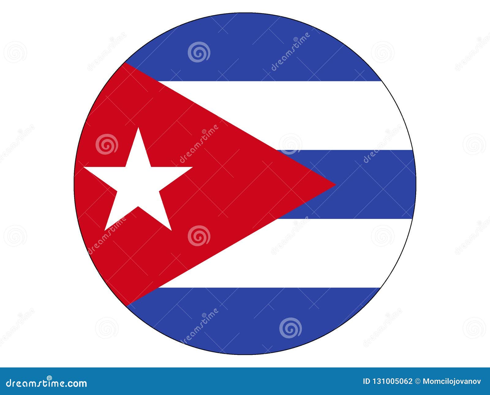 Round flag of Cuba stock vector. Illustration of isolated - 131005062