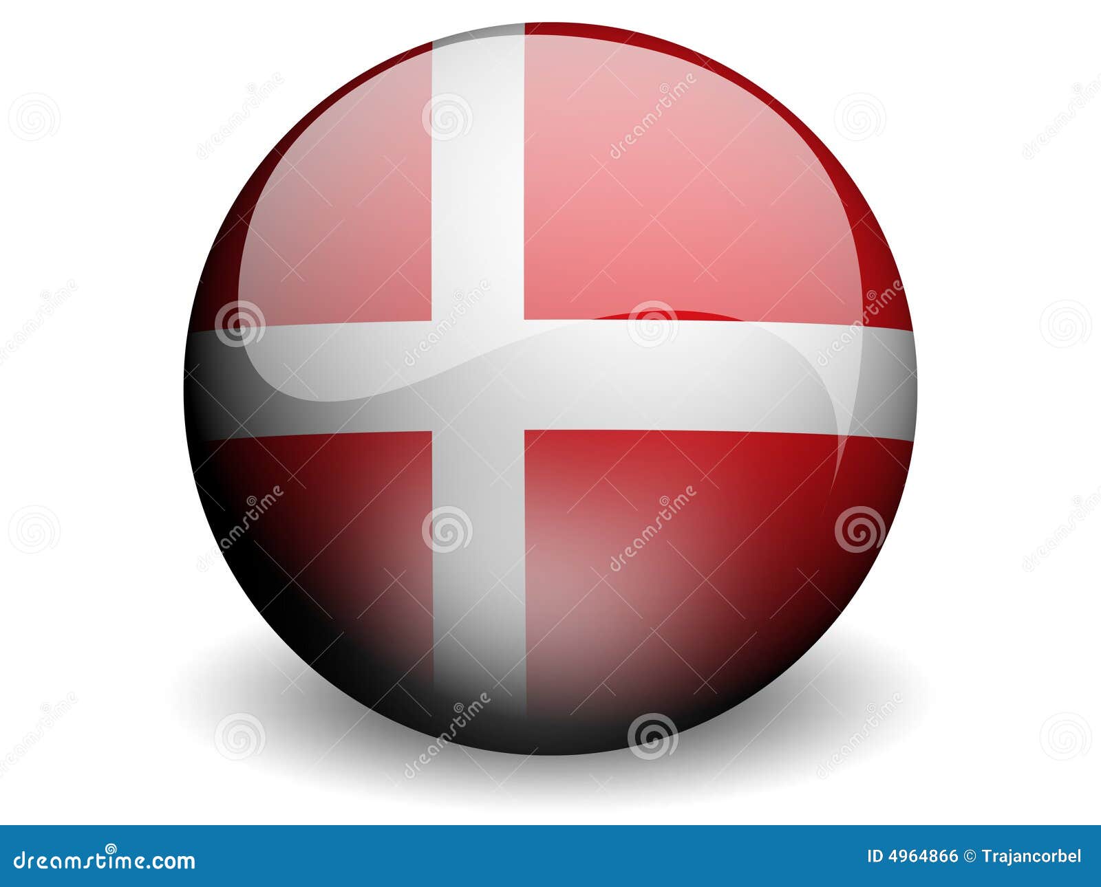 Round Flag of Denmark stock illustration. Illustration of sphere - 4964866