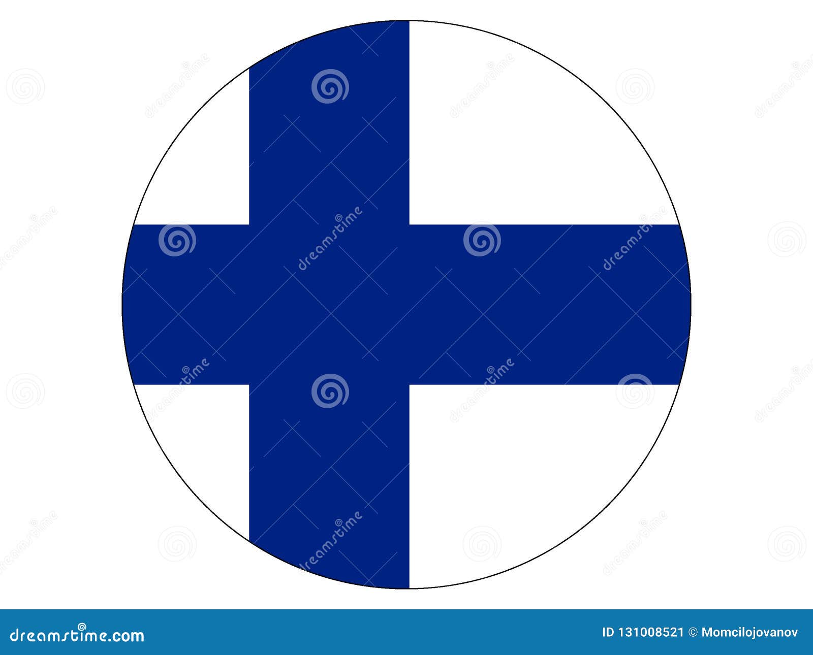 Round flag of Finland stock vector. Illustration of europe - 131008521