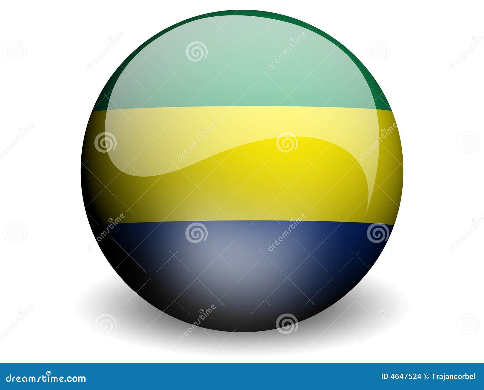 Round Flag of Gabon stock illustration. Illustration of round - 4647524