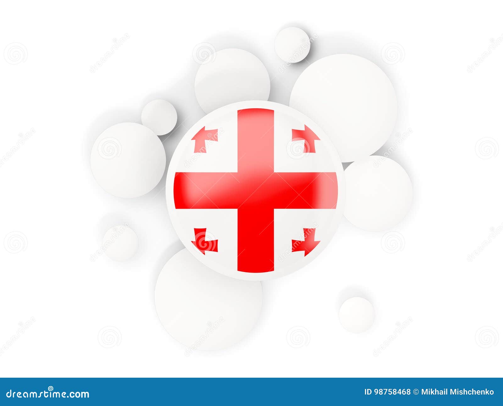 Round Flag of Georgia with Circles Pattern Stock Illustration ...