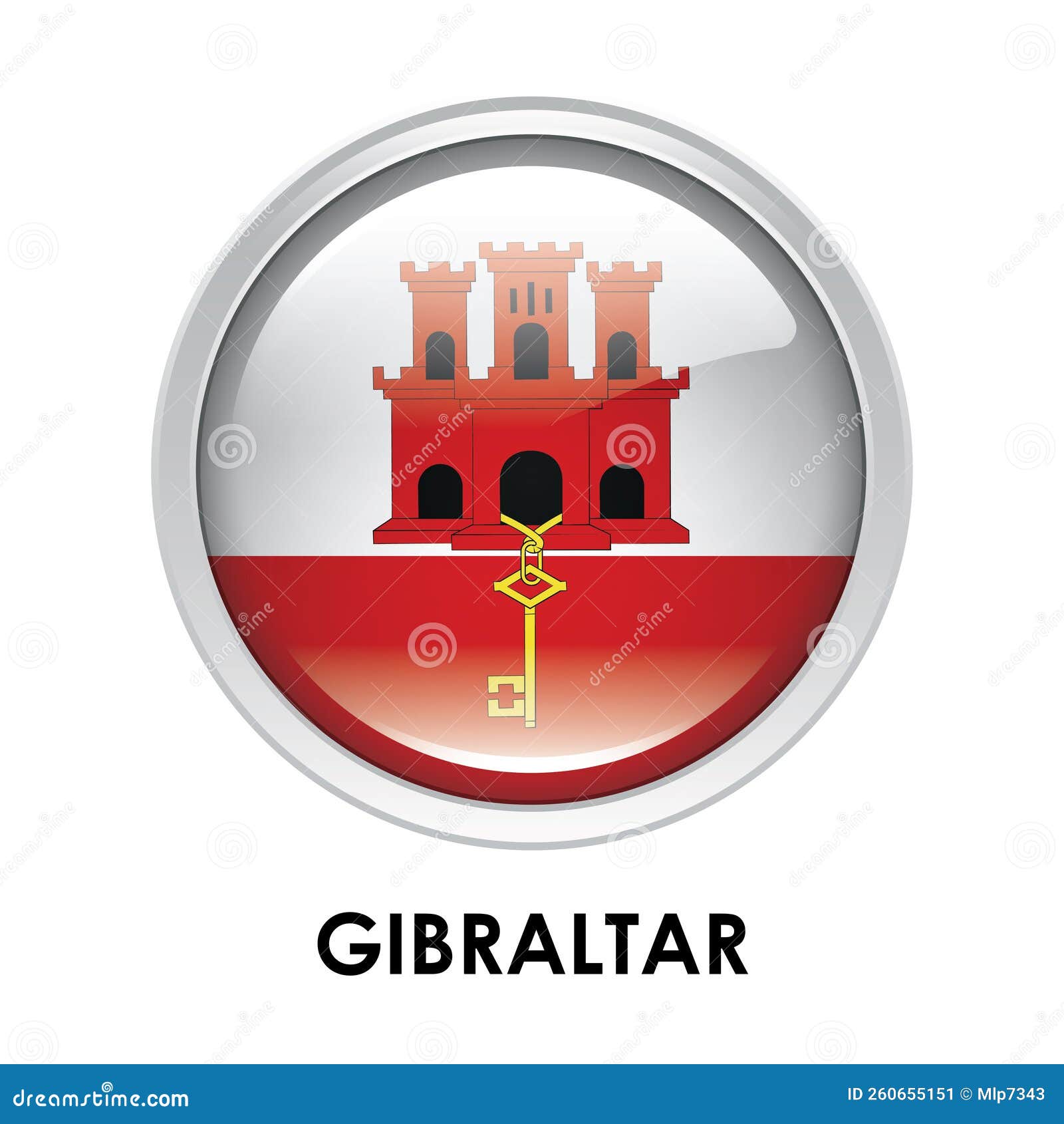 Round flag of Gibraltar stock illustration. Illustration of national ...