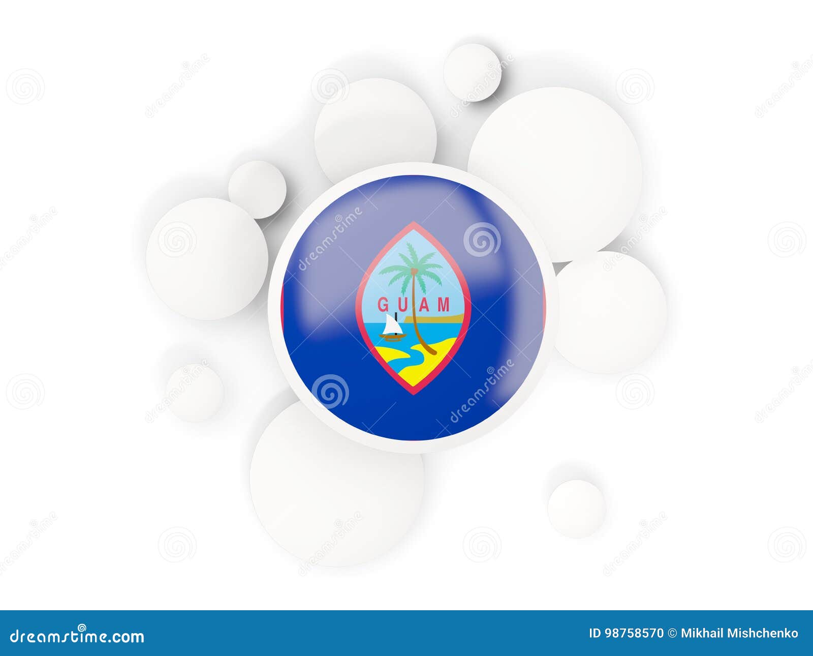 Round Flag of Guam with Circles Pattern Stock Illustration ...