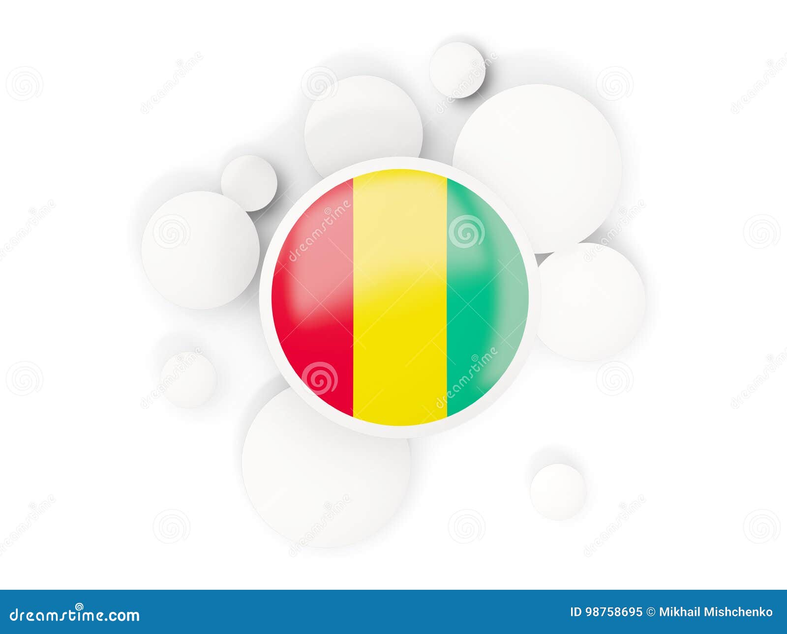 Round Flag of Guinea with Circles Pattern Stock Illustration ...