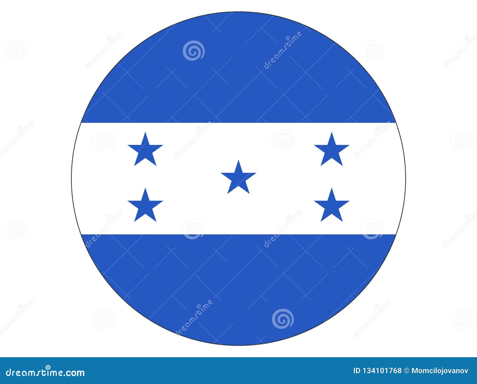 Round flag of Honduras stock vector. Illustration of cambodia - 134101768