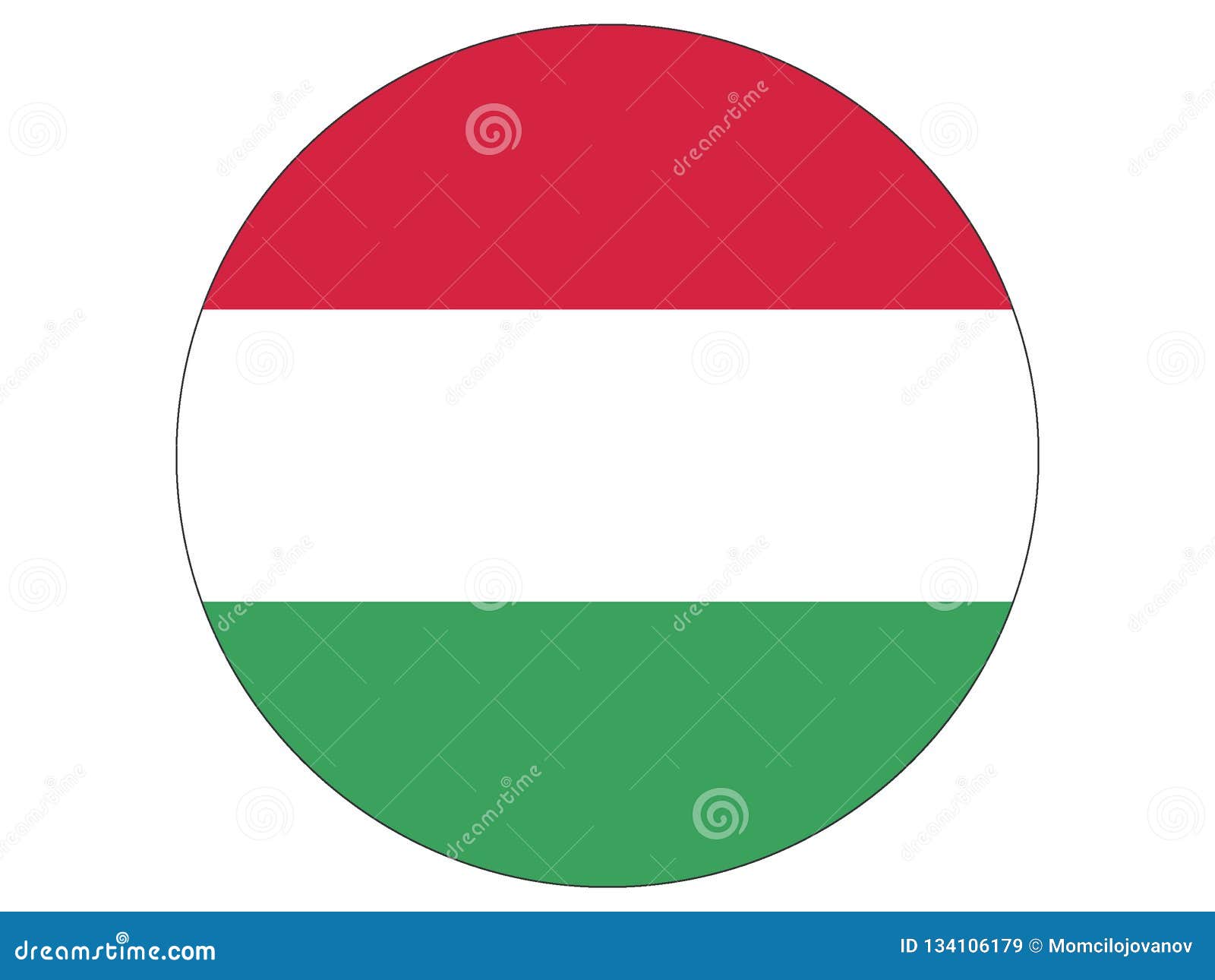 Round Flag of Hungary stock vector. Illustration of congo - 134106179