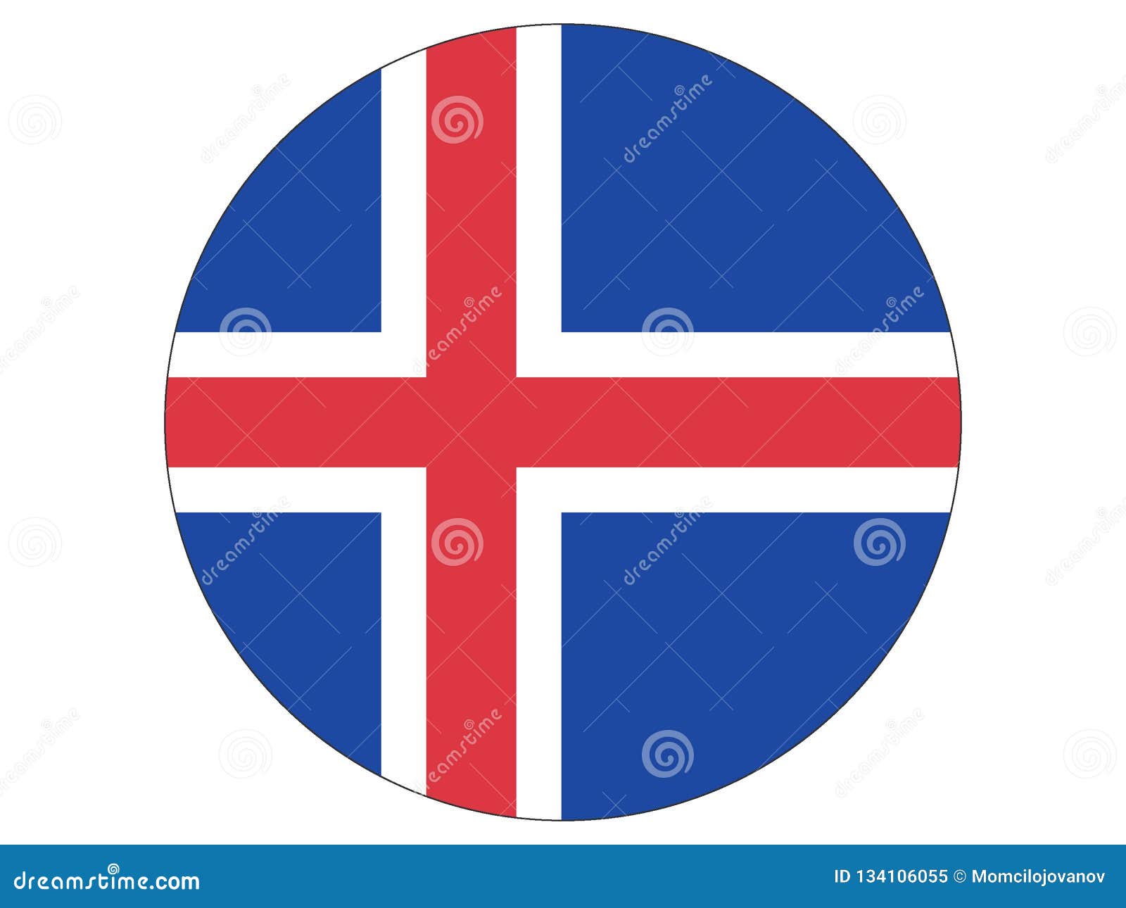 Round Flag of Iceland stock vector. Illustration of dagestan - 134106055