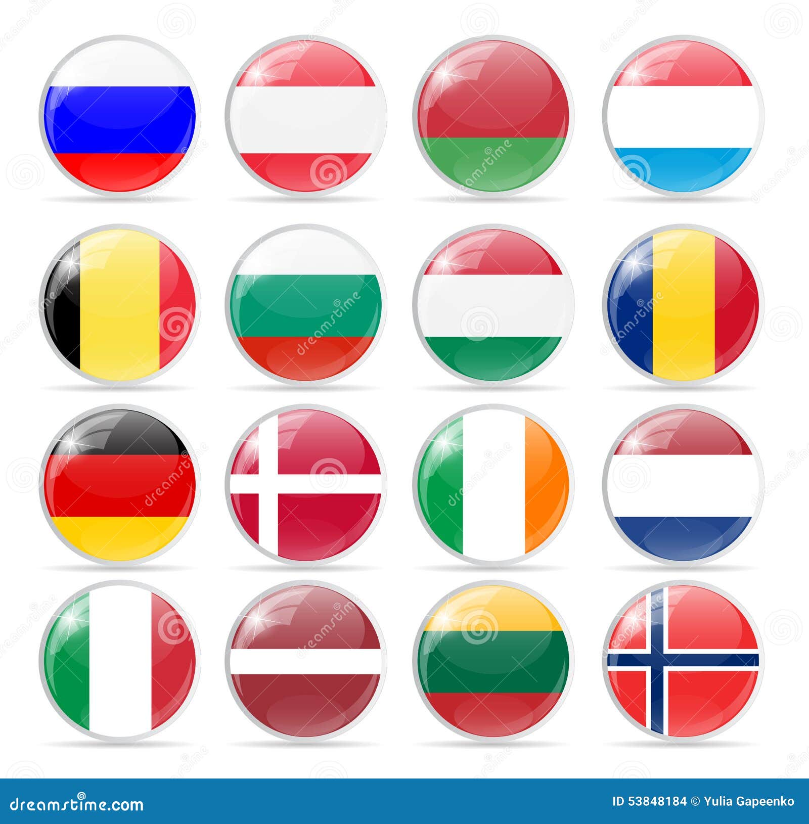 Round Flag Icon Vector Illustration Stock Vector - Illustration of ...