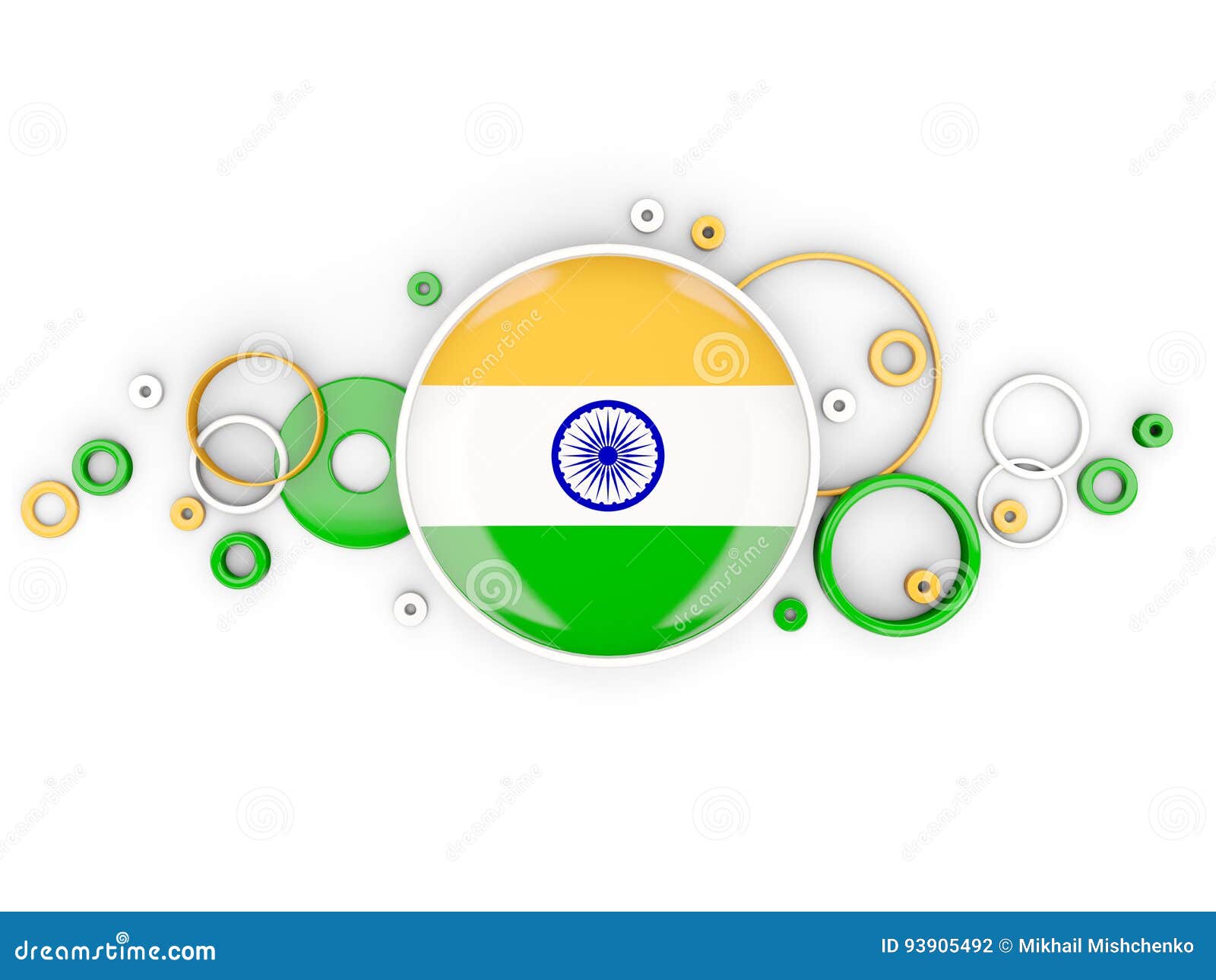 Round Flag of India with Circles Pattern Stock Illustration ...