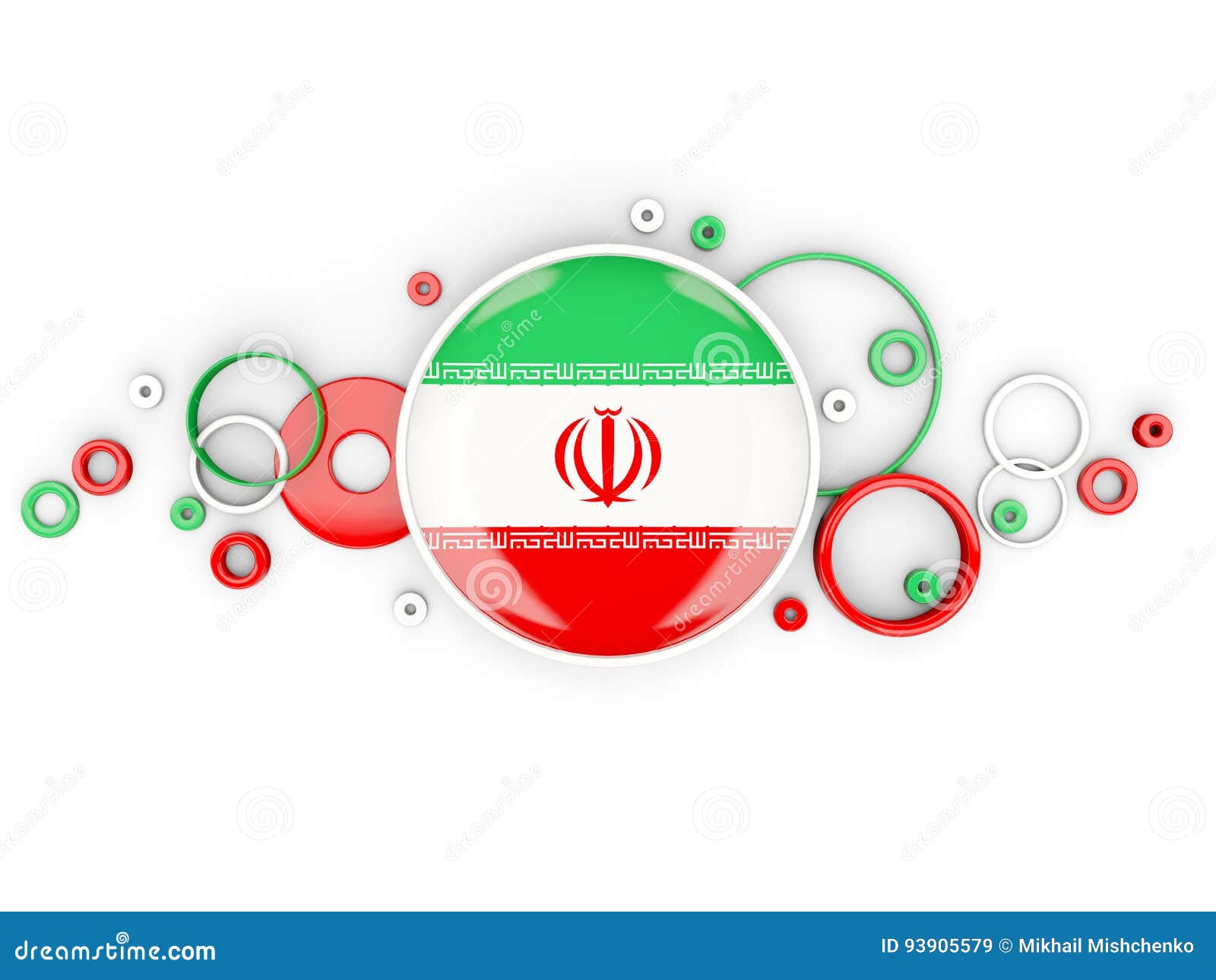 Round Flag of Iran with Circles Pattern Stock Illustration ...