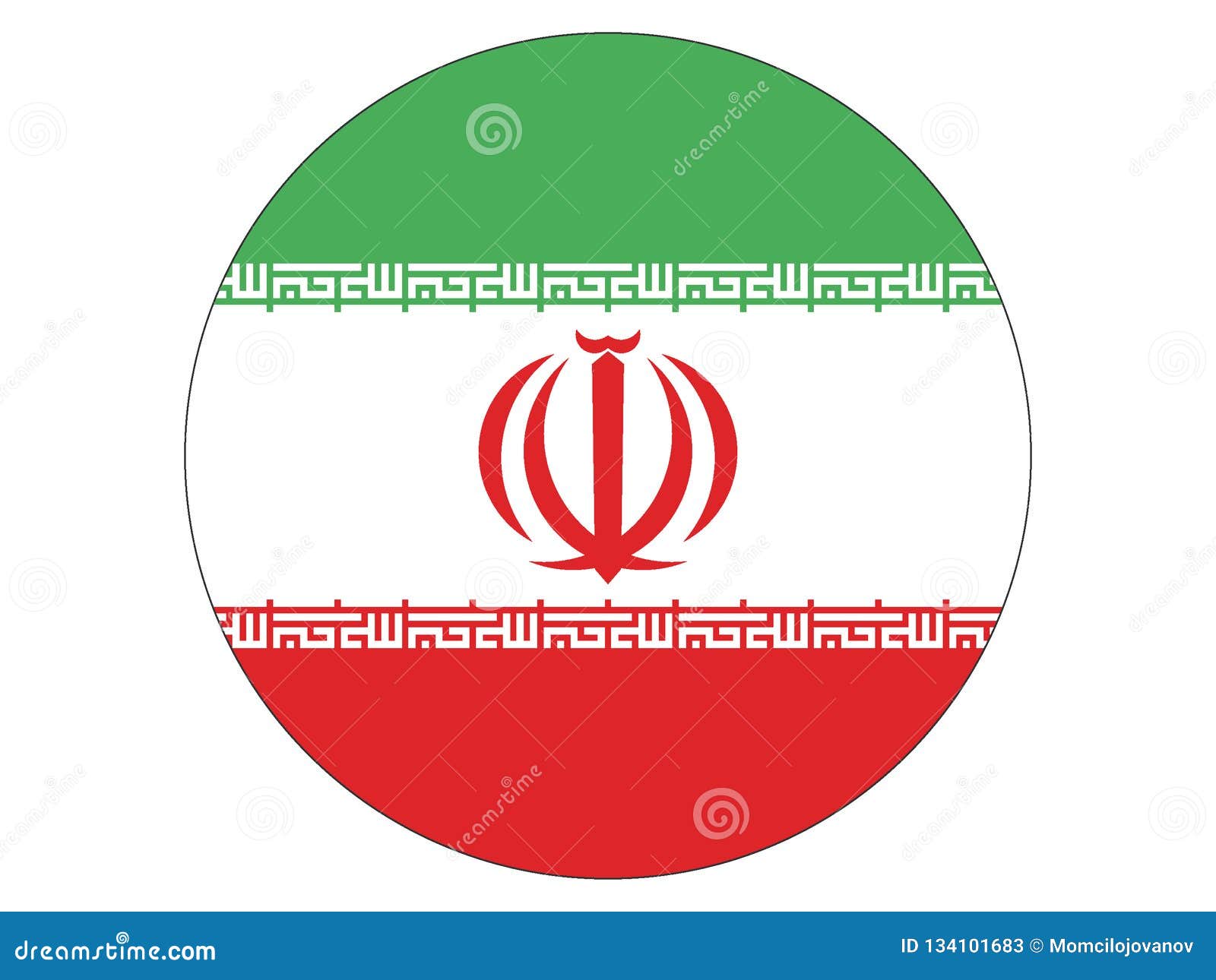 Round Flag of Iran stock vector. Illustration of cayman - 134101683