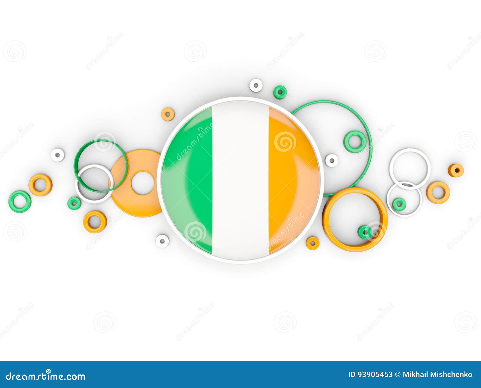 Round Flag of Ireland with Circles Pattern Stock Illustration ...