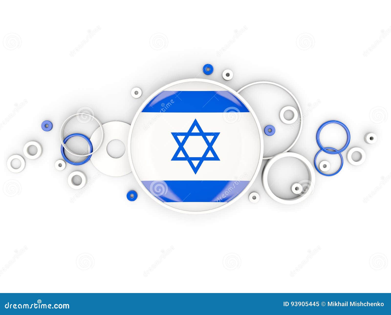Round Flag of Israel with Circles Pattern Stock Illustration ...
