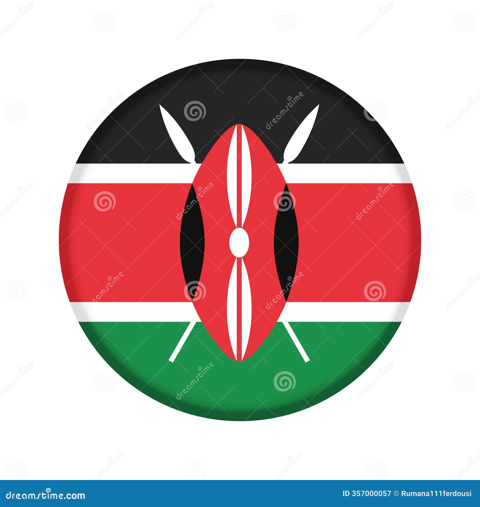 Round flag of Kenya stock illustration. Illustration of national ...
