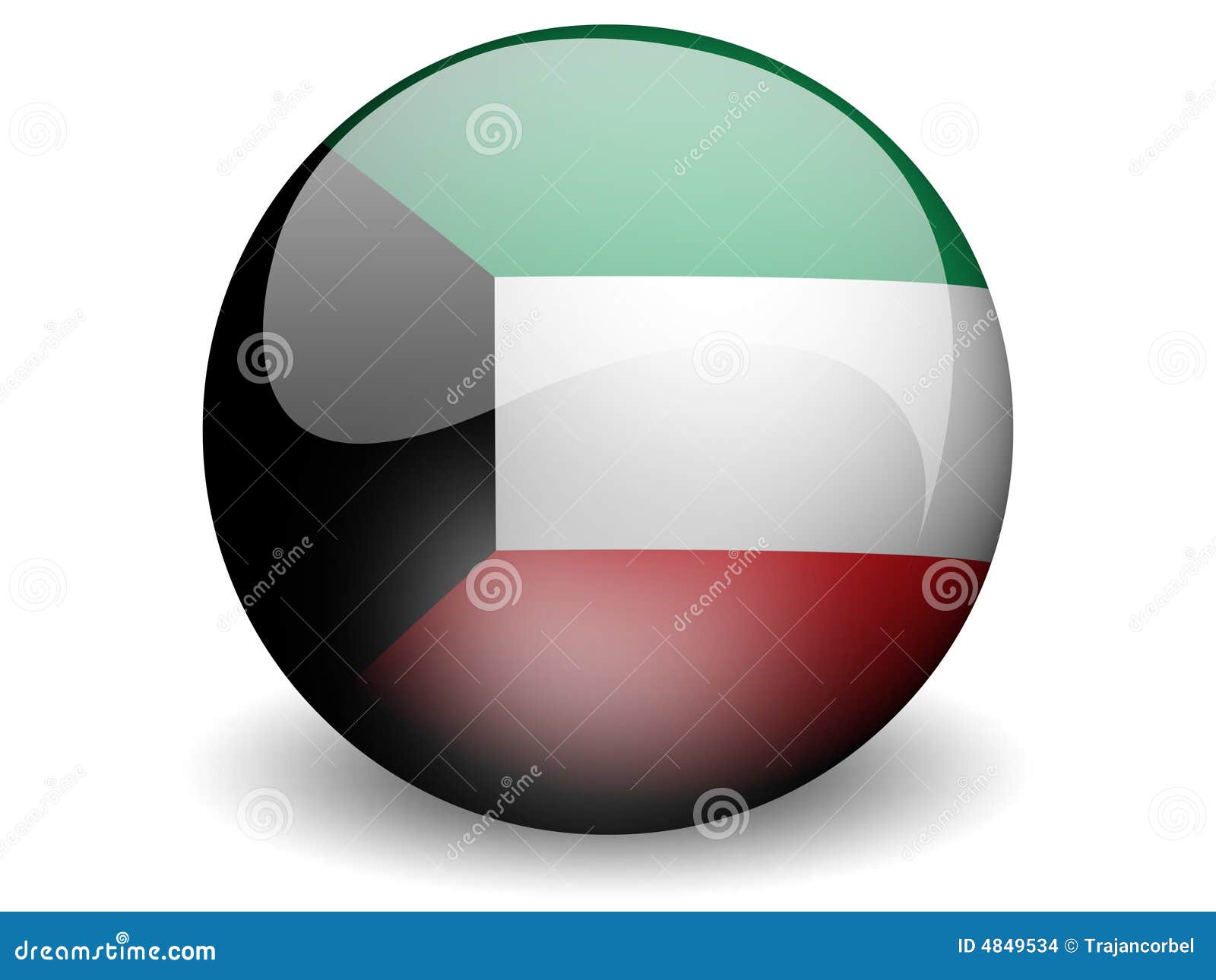Round Flag of Kuwait stock illustration. Illustration of banner - 4849534