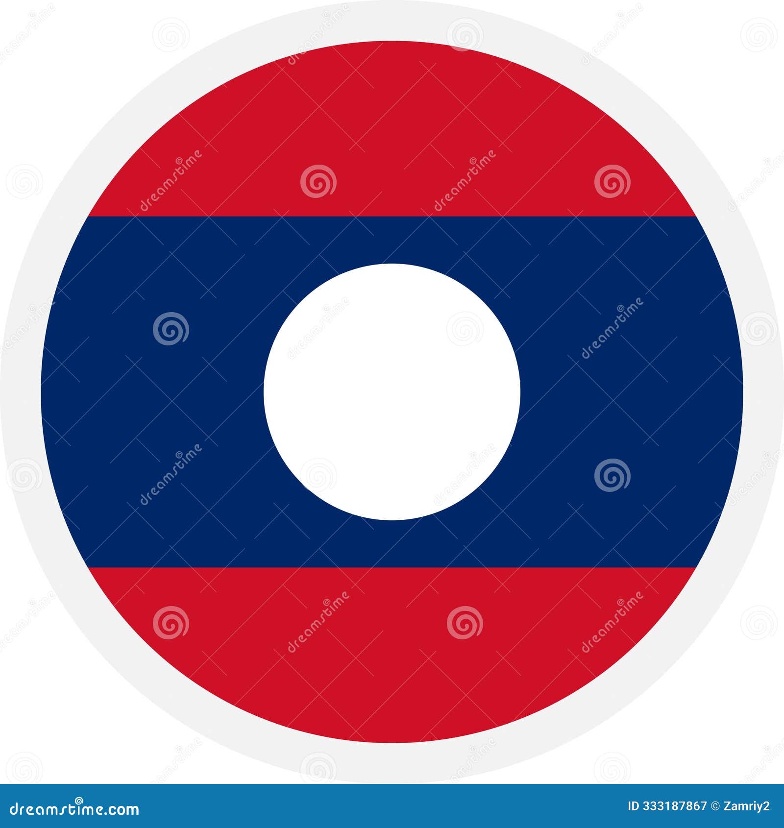 Round Flag of Laos. Vector Icon on Transparent Background Stock ...