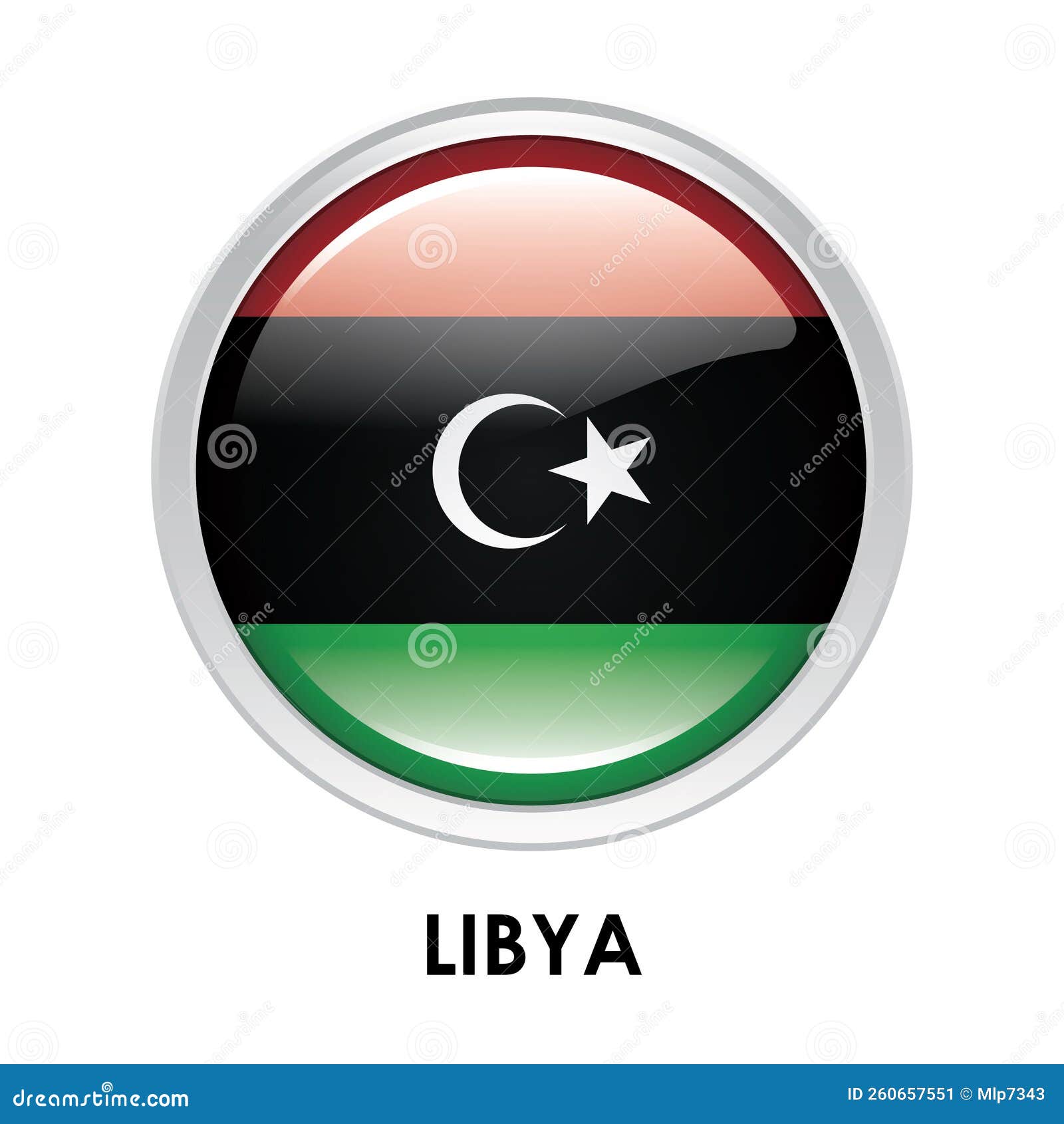 Round flag of Libya stock illustration. Illustration of banner - 260657551