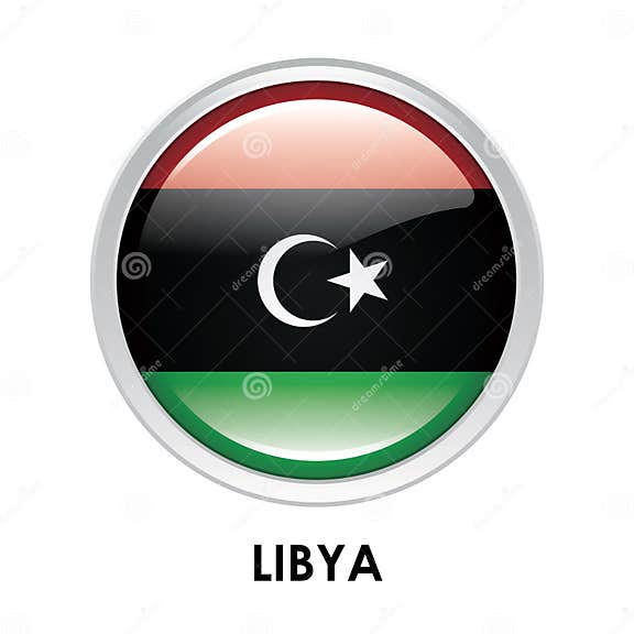 Round flag of Libya stock illustration. Illustration of banner - 260657551