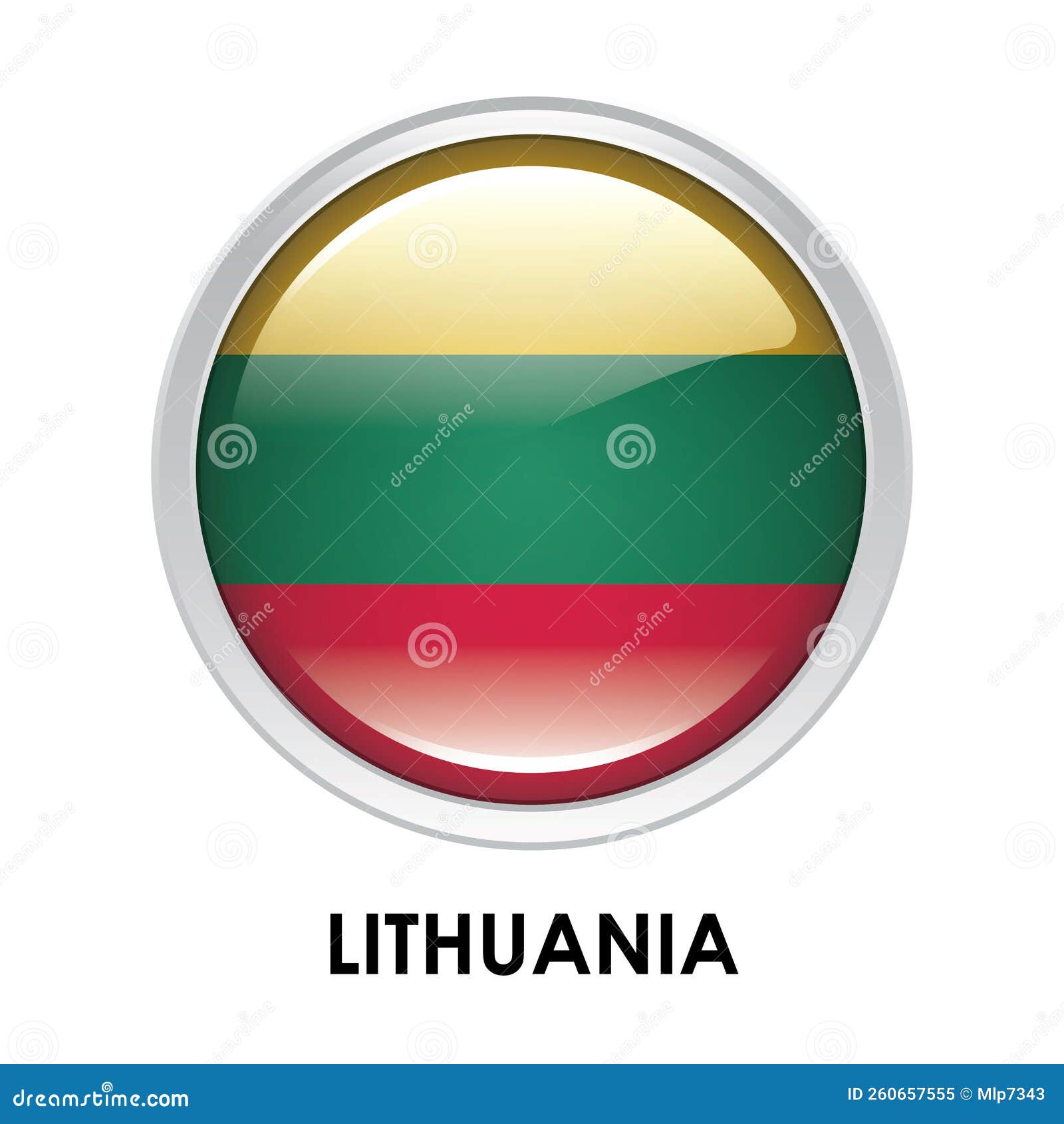 Round flag of Lithuania stock illustration. Illustration of color ...
