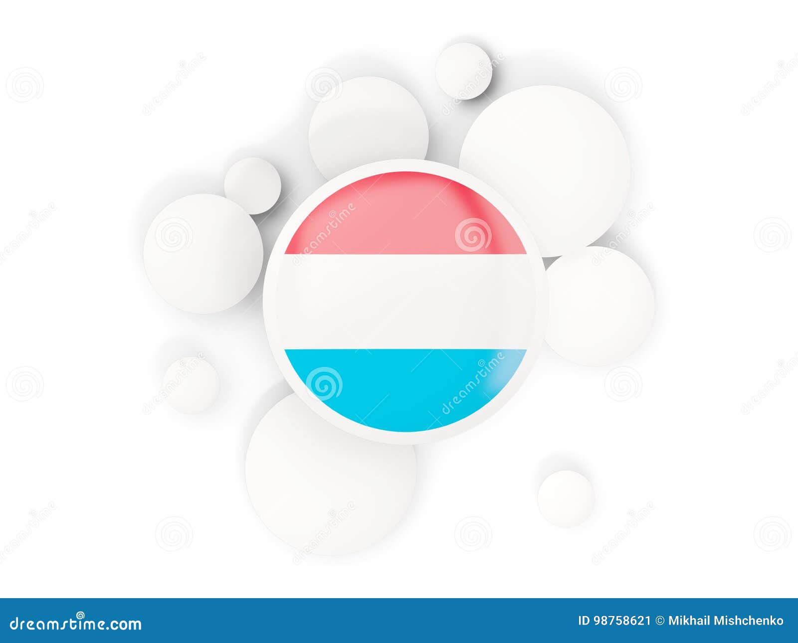 Round Flag of Luxembourg with Circles Pattern Stock Illustration ...
