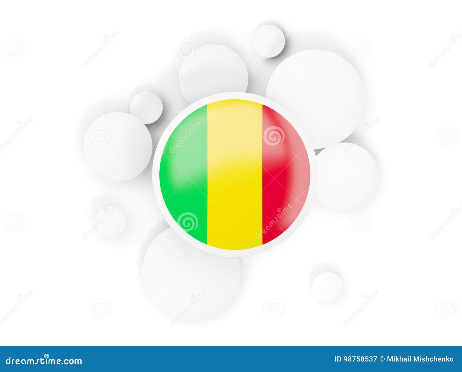 Round Flag of Mali with Circles Pattern Stock Illustration ...