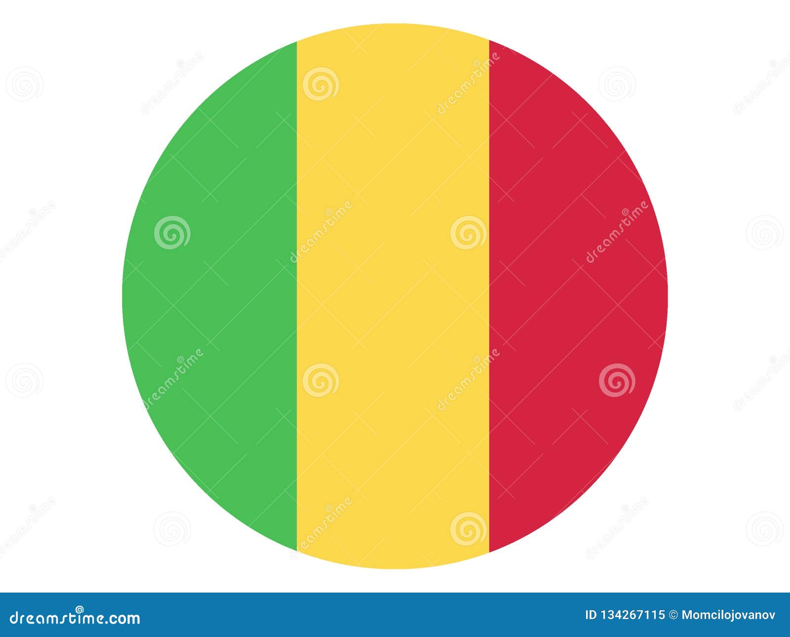 Round Flag of Mali stock vector. Illustration of moldova - 134267115