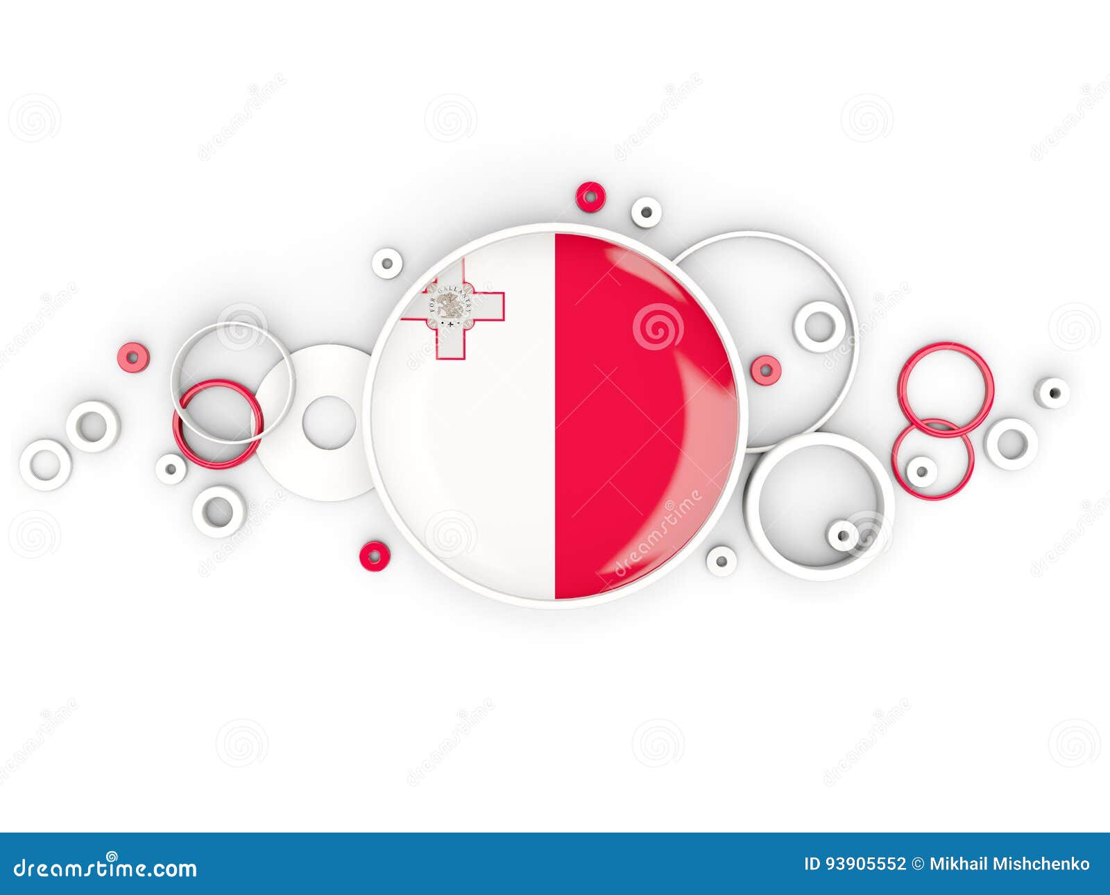 Round Flag of Malta with Circles Pattern Stock Illustration ...