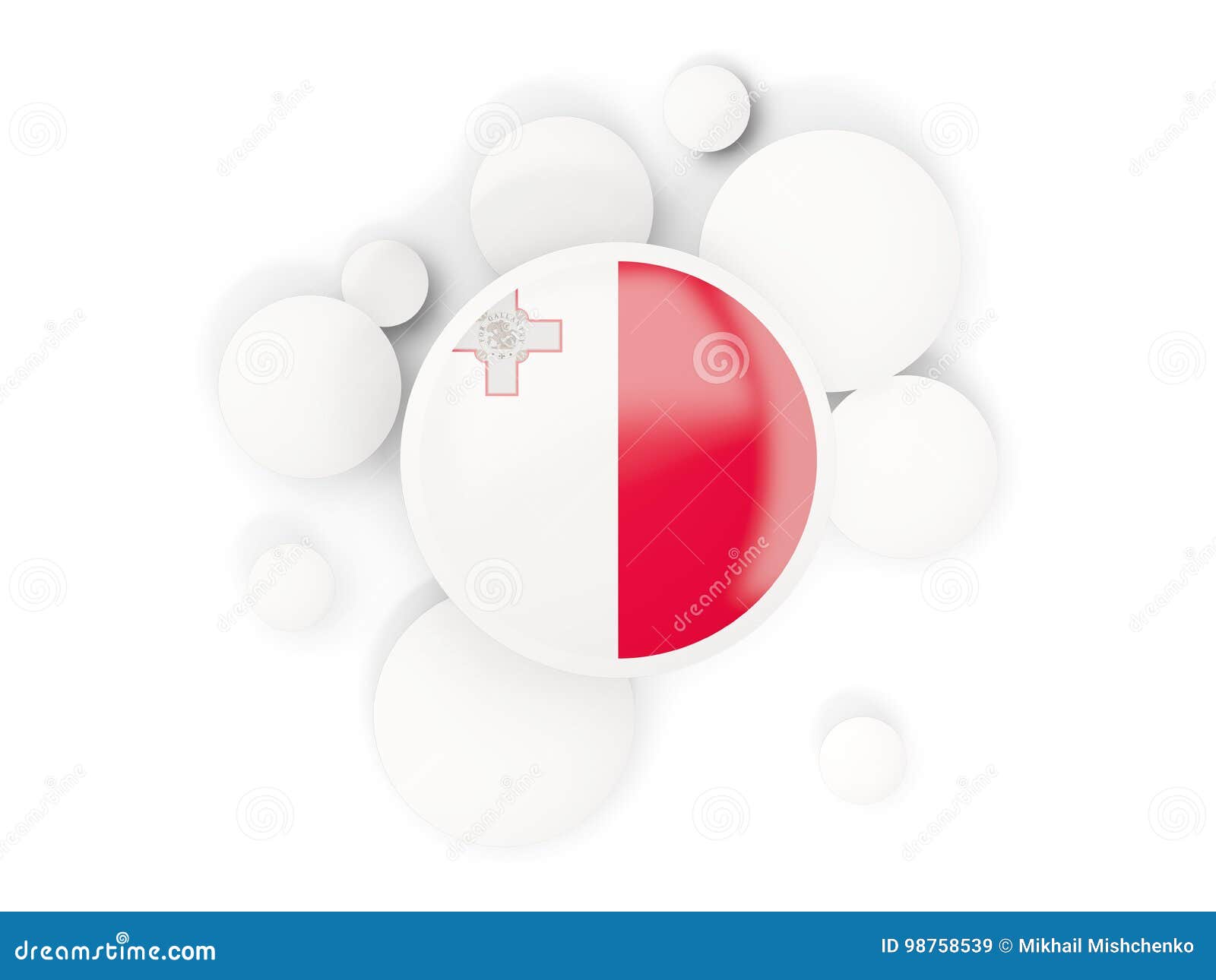 Round Flag of Malta with Circles Pattern Stock Illustration ...