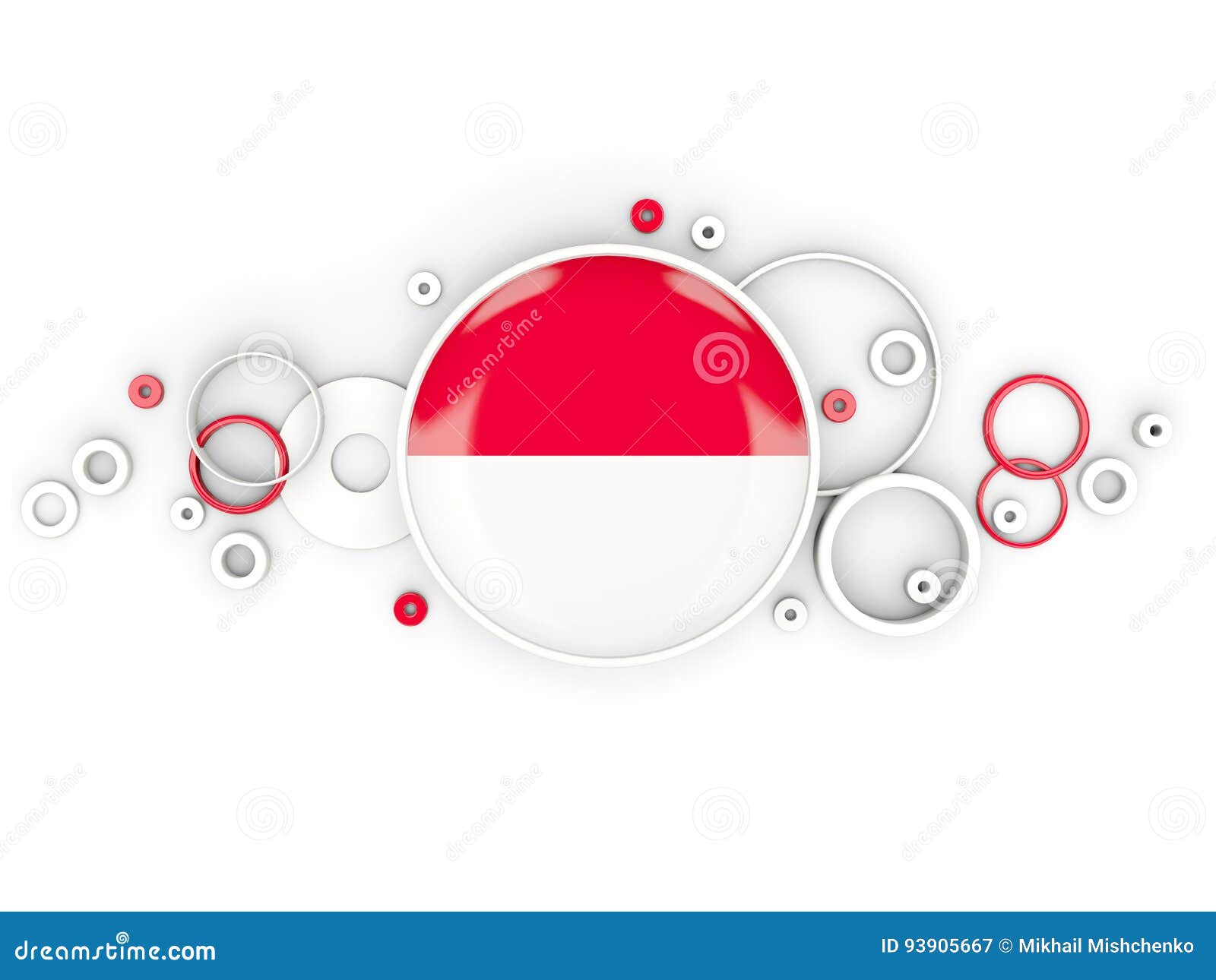 Round Flag of Monaco with Circles Pattern Stock Illustration ...